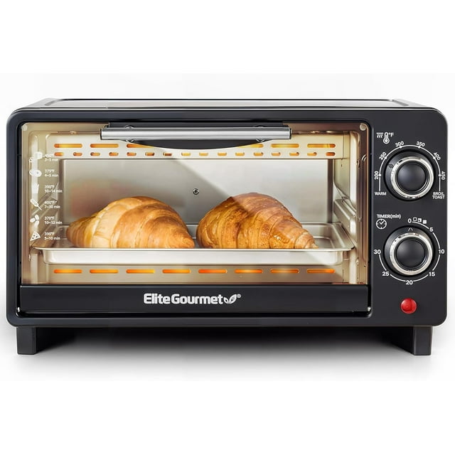 ETO236 Personal Compact 2 Slice Countertop Toaster Oven with 15 Minute ...