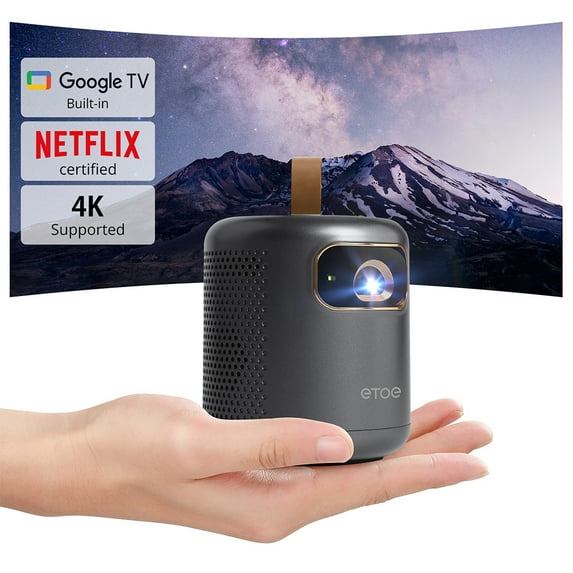 ETOE Dolphin Portable DLP Mini Projector with Google TV, 1080P FHD Home ...