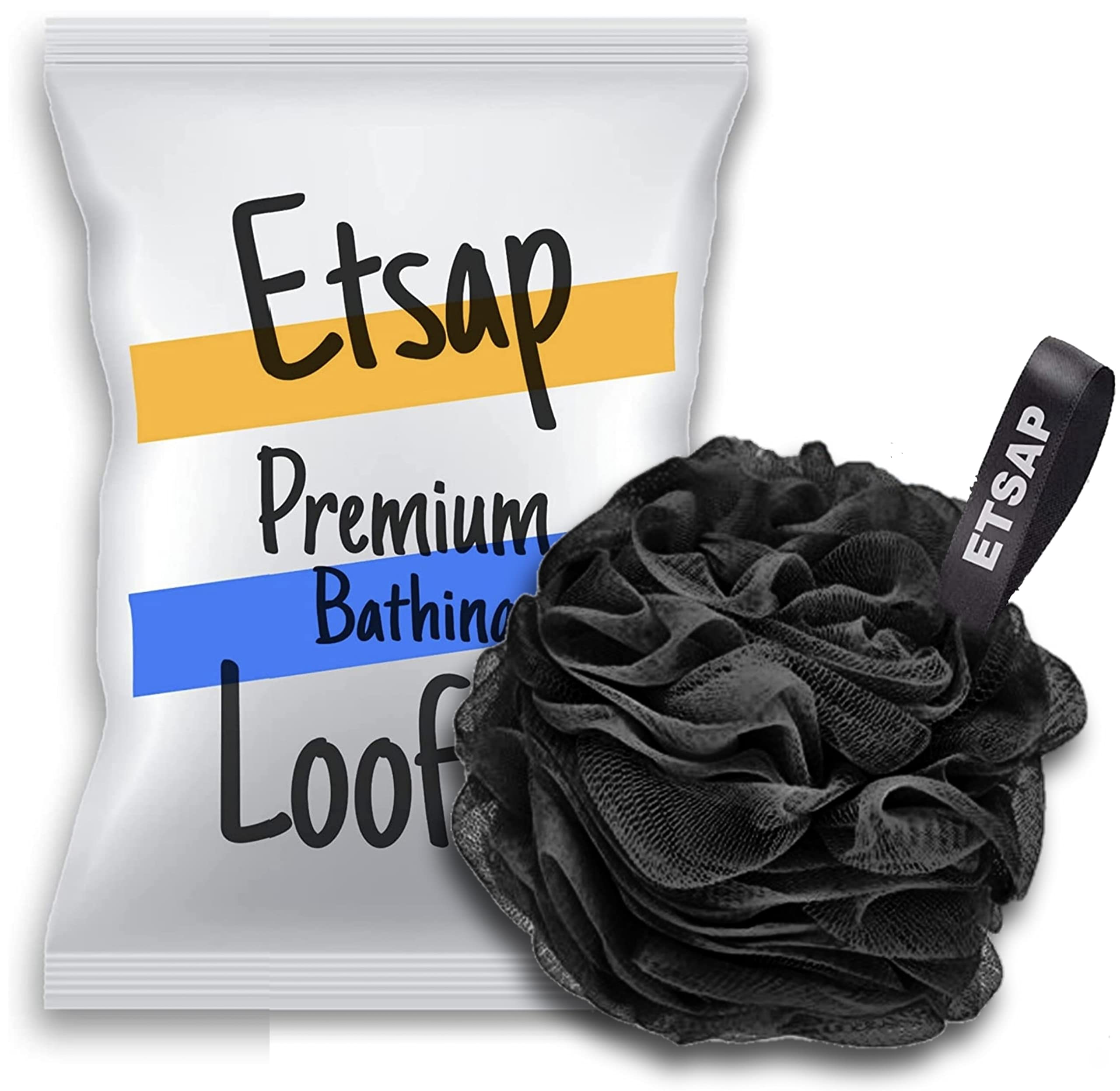 Etsap Premium Bathing Round Loofah For Men And Women (Black Color ...