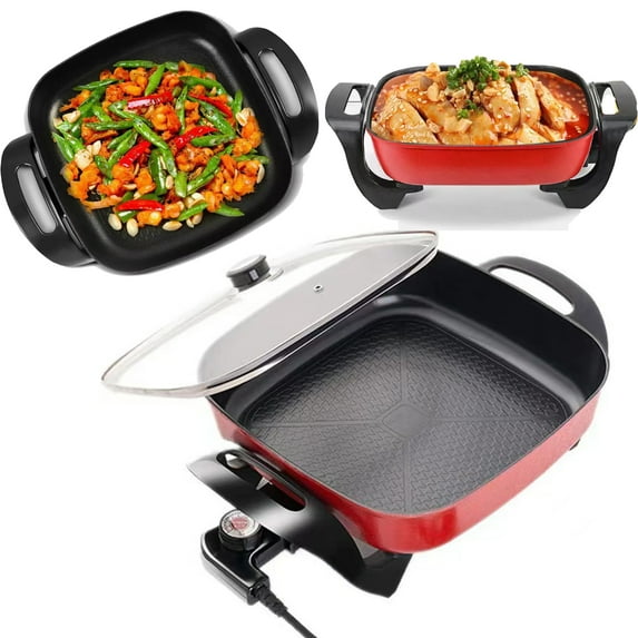 ETSEGA Electric Skillet Frying Pan with Nonstick Coating Adjustable ...