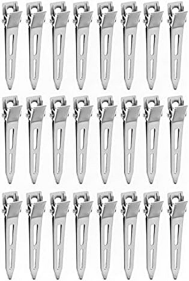 ETSK 24Pcs Single Prong Curl Duck Bill Hair Clips Silver Sectioning ...