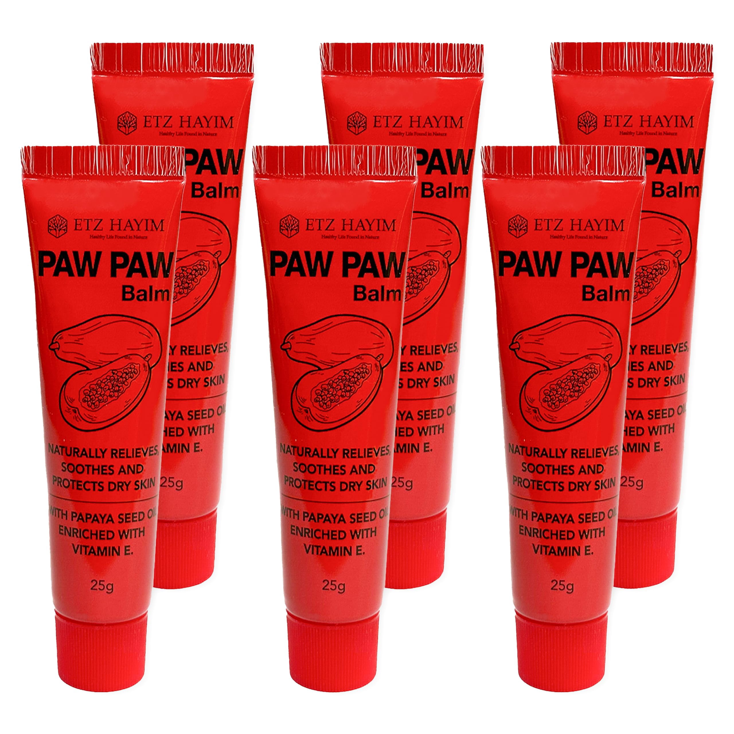 ETZ HAYIM Paw Paw DMF15 Ointment 25g - Pack of 6 Multi-Purpose Balm ...