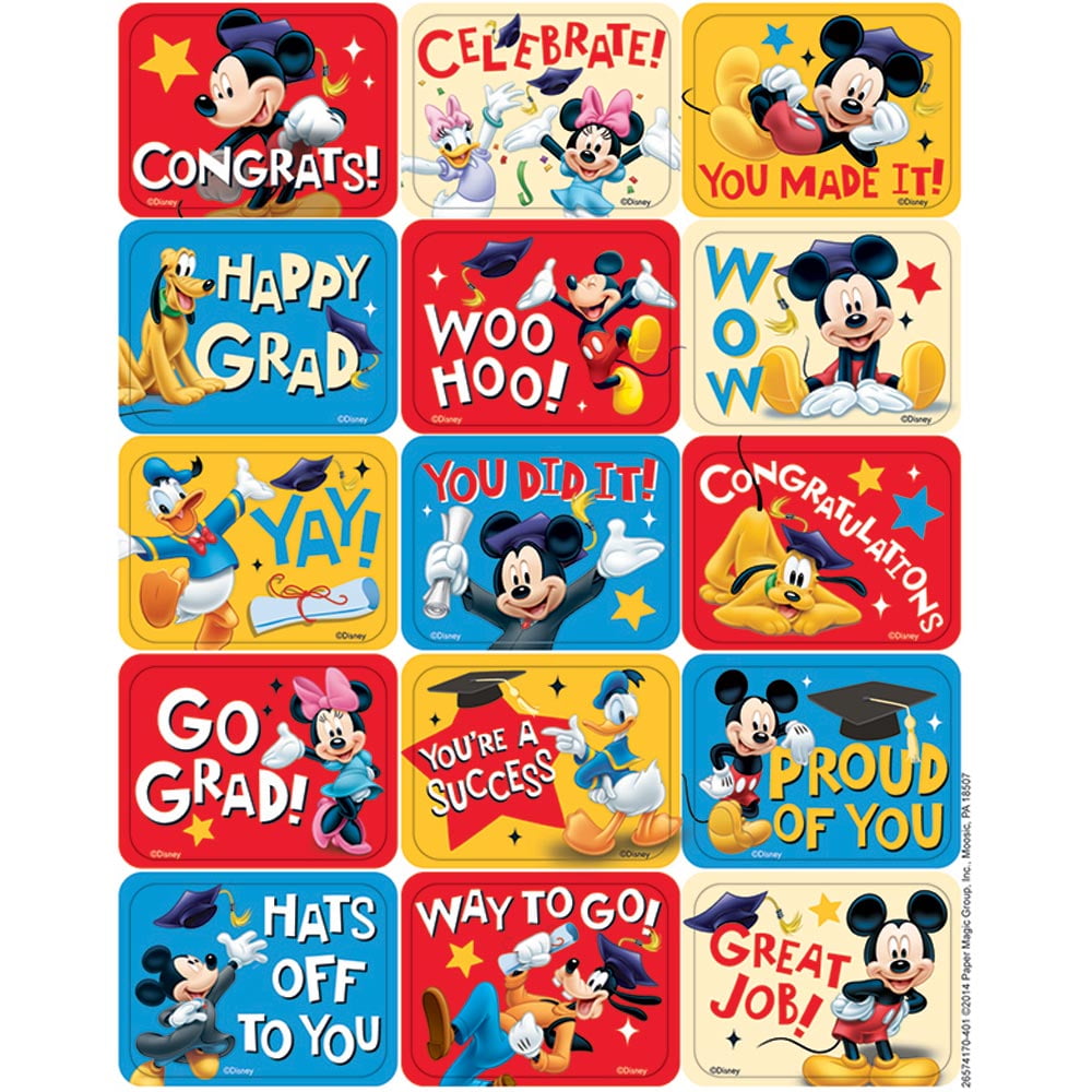 EU-657417 - Mickey Graduation Success Stickers by Eureka - Walmart.com