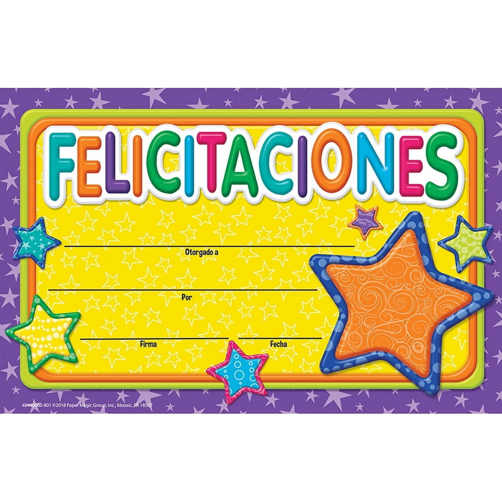 Color My World Spanish Congratulations Recognition Awards - Walmart.com