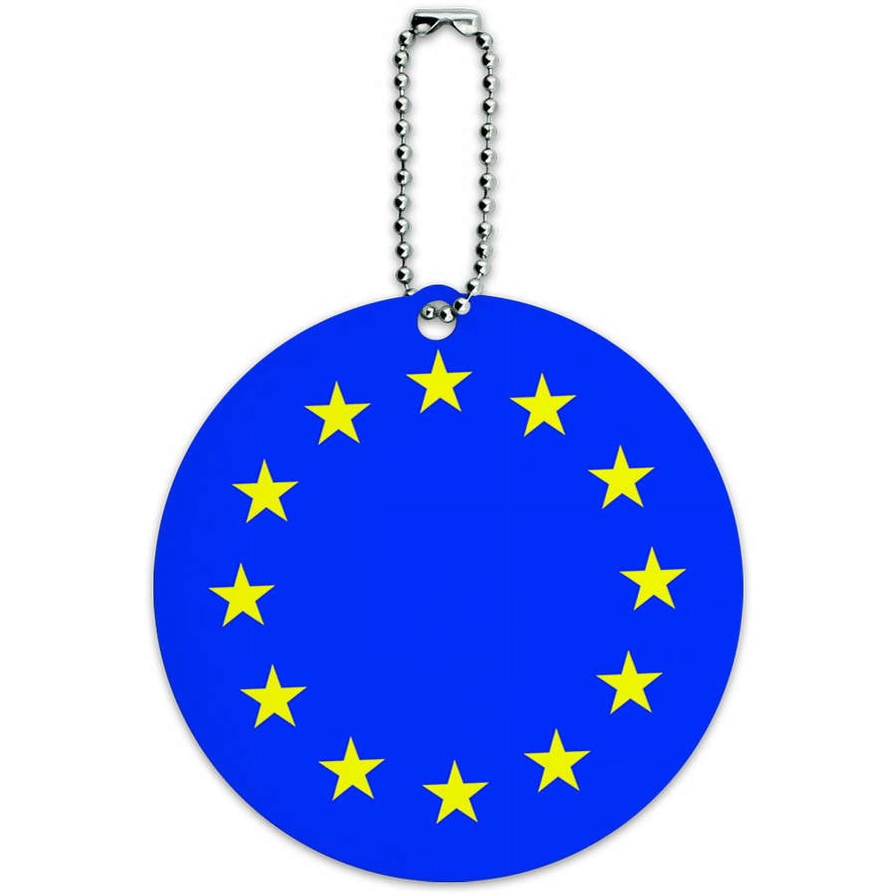 EU European Union Europe National Country Flag Round Luggage ID Tag ...