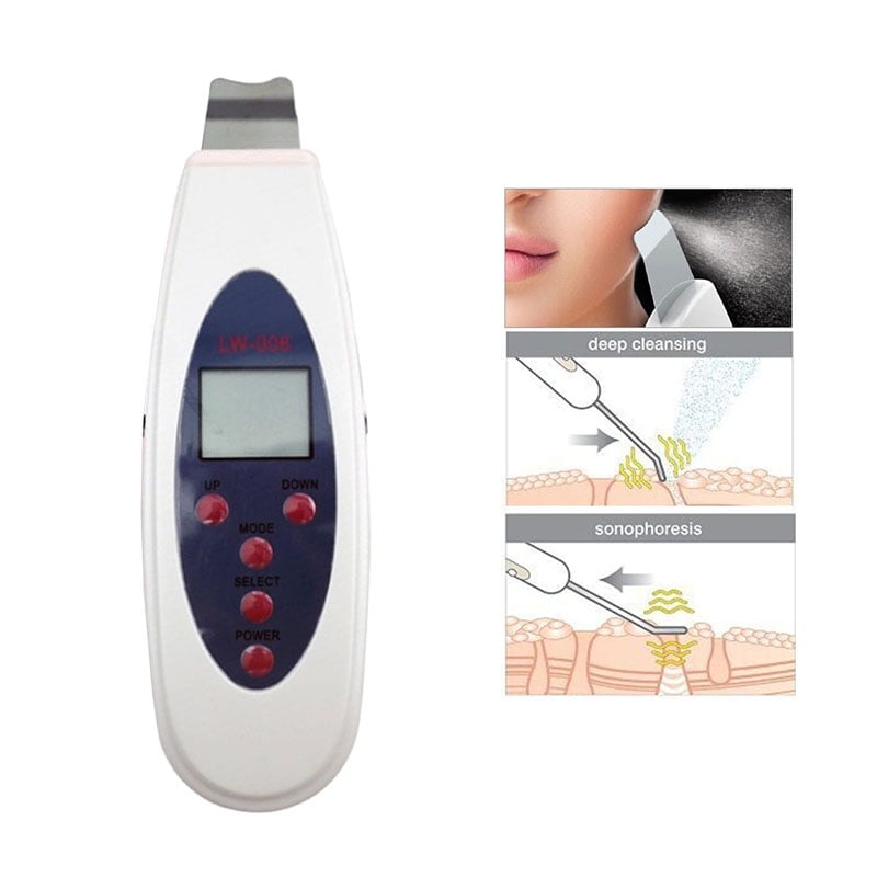 EU LCD Digital Portable Ultrasonic face Cleaner Face Care Tool Acne ...