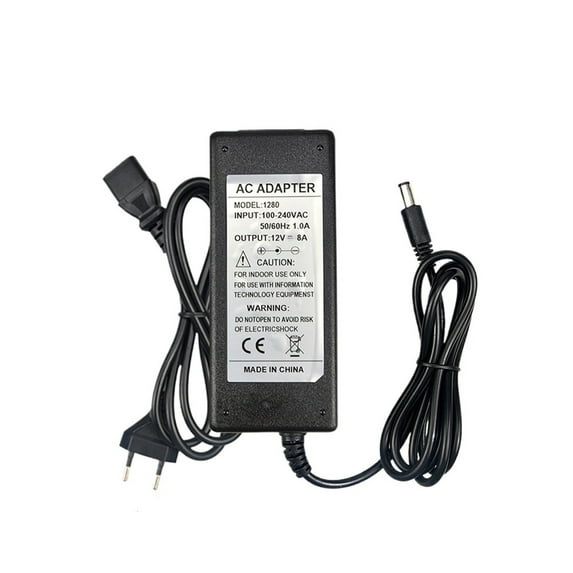 EU Plug LED Driver Power Adapter AC 100-240V to DC 12V 1-8A Switching ...