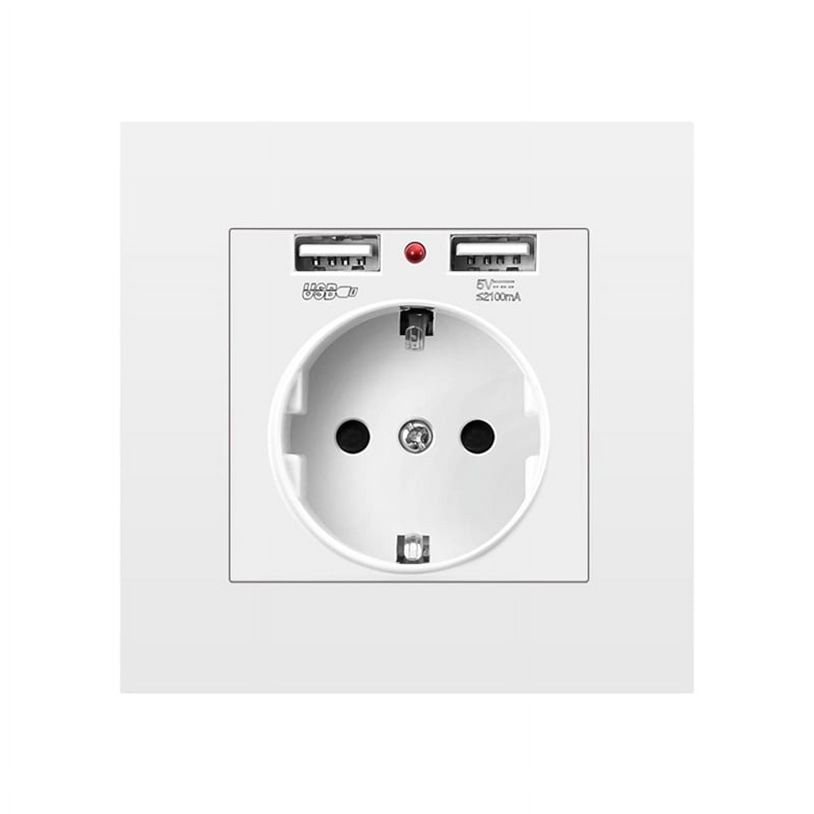 EU Standard Electrical Outlet with Dual USB 5V 2.1A Electrical Outlets ...