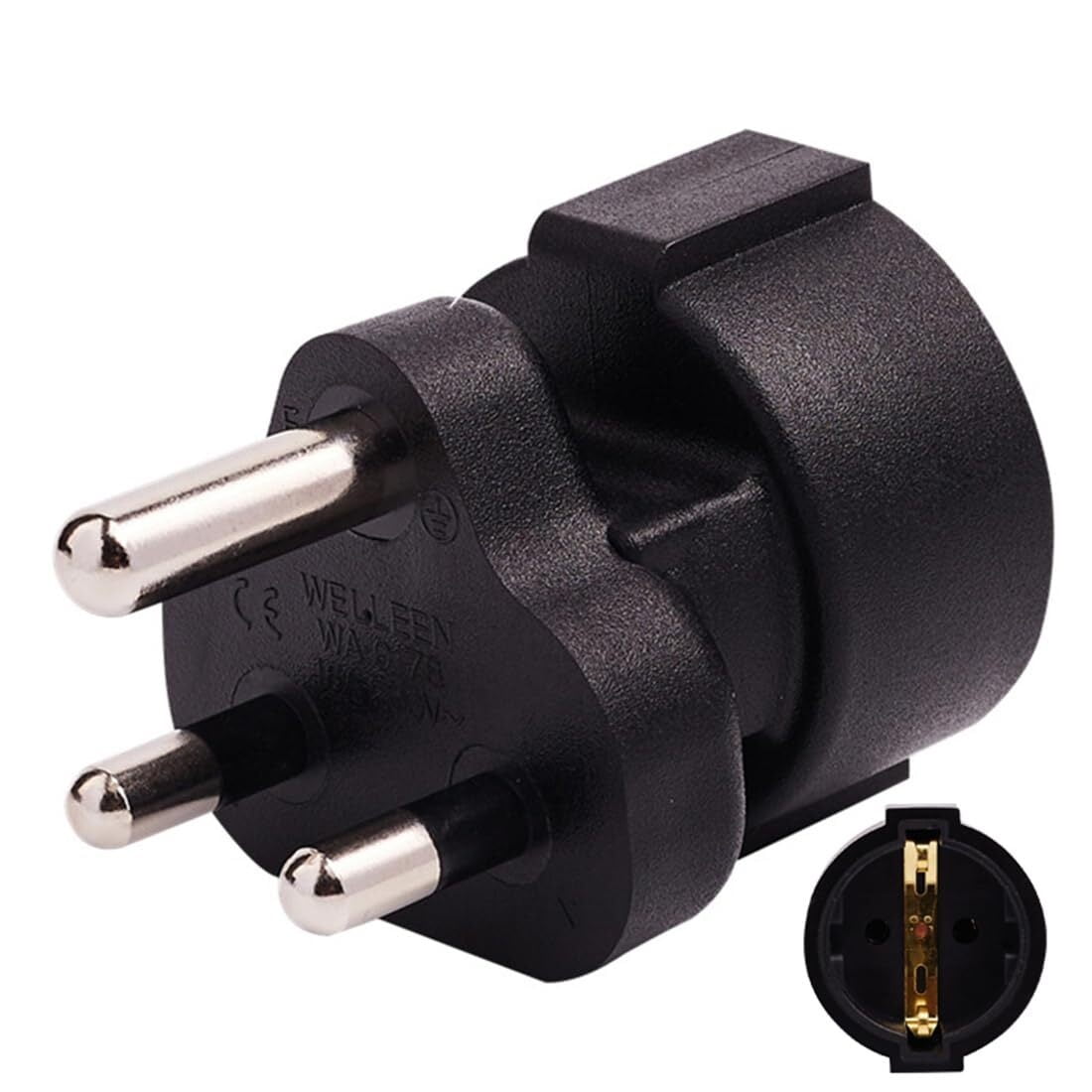 EU to UK Adapter Schuko Euro Socket 2 Pin to 13 Amp 3 Pin Plug.British ...