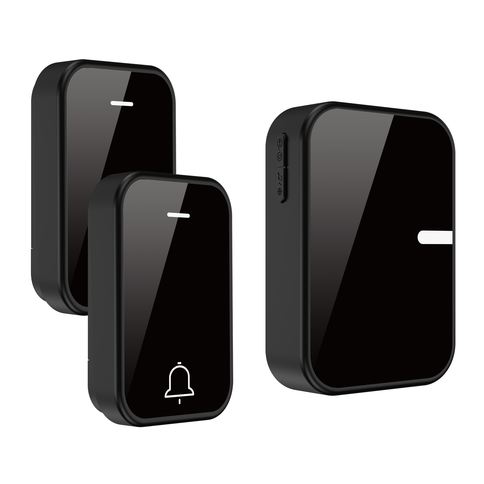 EU UK US Plug Black Acrylic Kinetic Energy Wireless Doorbell 38 Songs ...