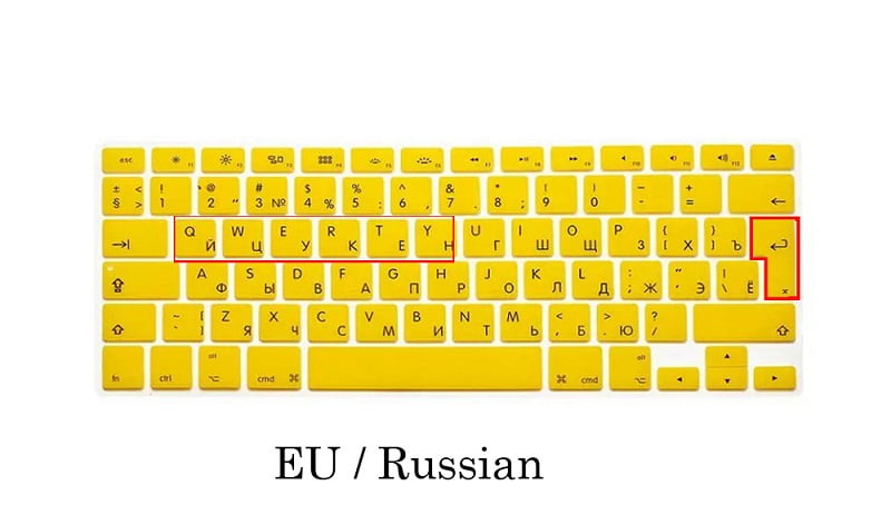 EU US Russian Language Keyboard Skin for Macbook Air 13 Russian ...