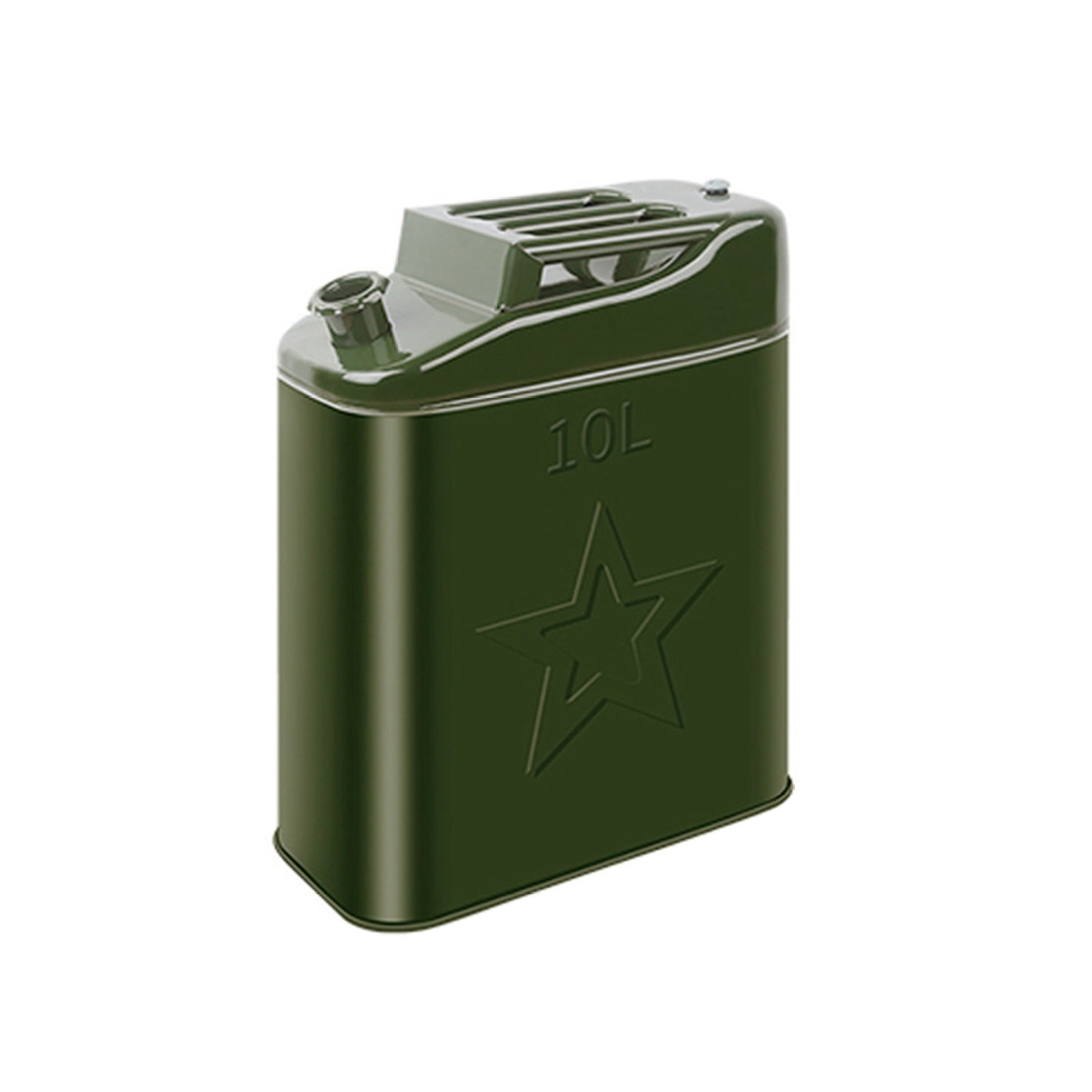 EUBUY 10 Litre Metal Jerry Can Car Canister Holder Storage Tank with 3 ...