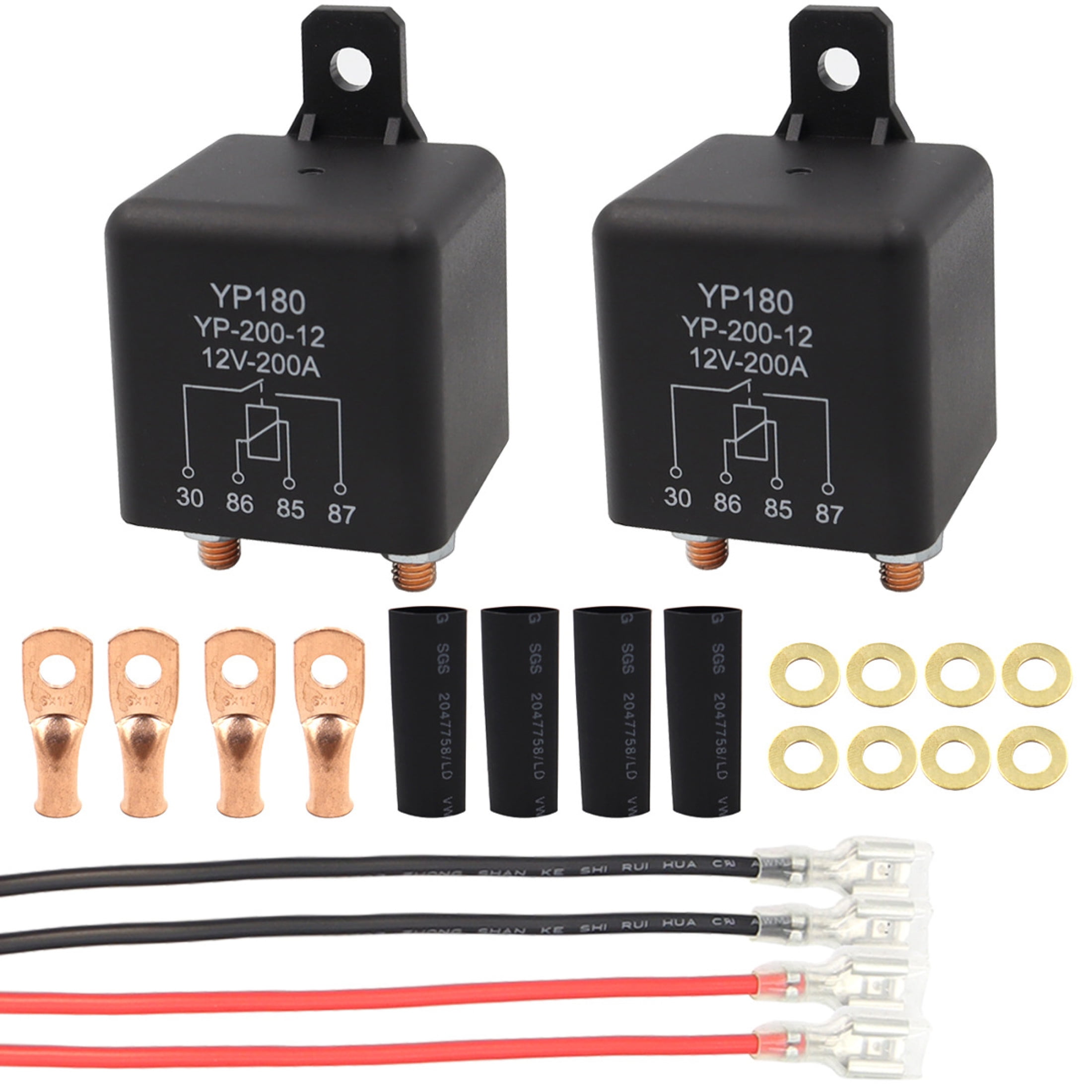 EUBUY 2Pack Car Relay 12V 200A Continuous Duty Relay Switch Car Starter Heavy Duty Split Charge ...