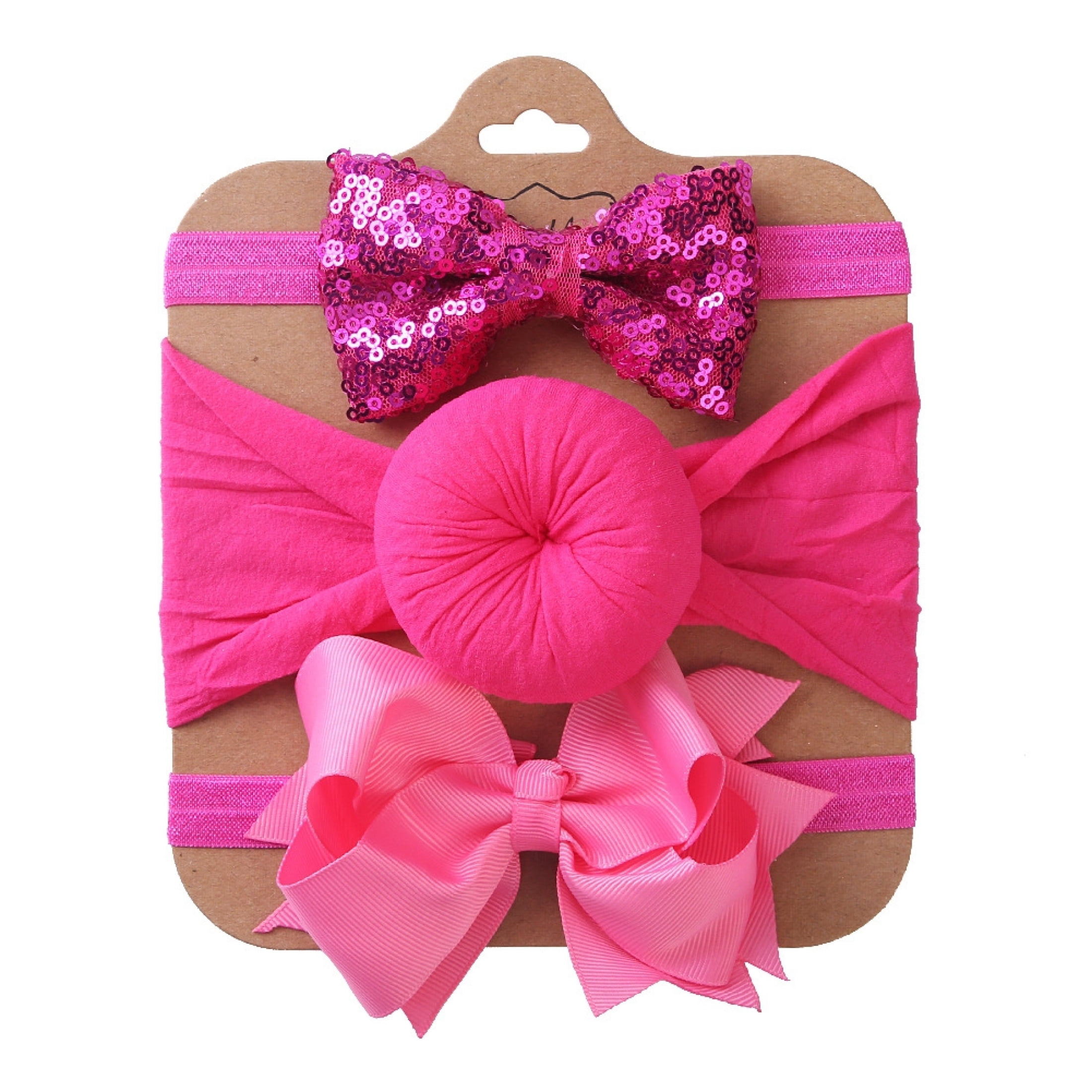 EUBUY 3 Pieces Baby Bow Headdress Toddler Belt for Newborn Baby Cute ...