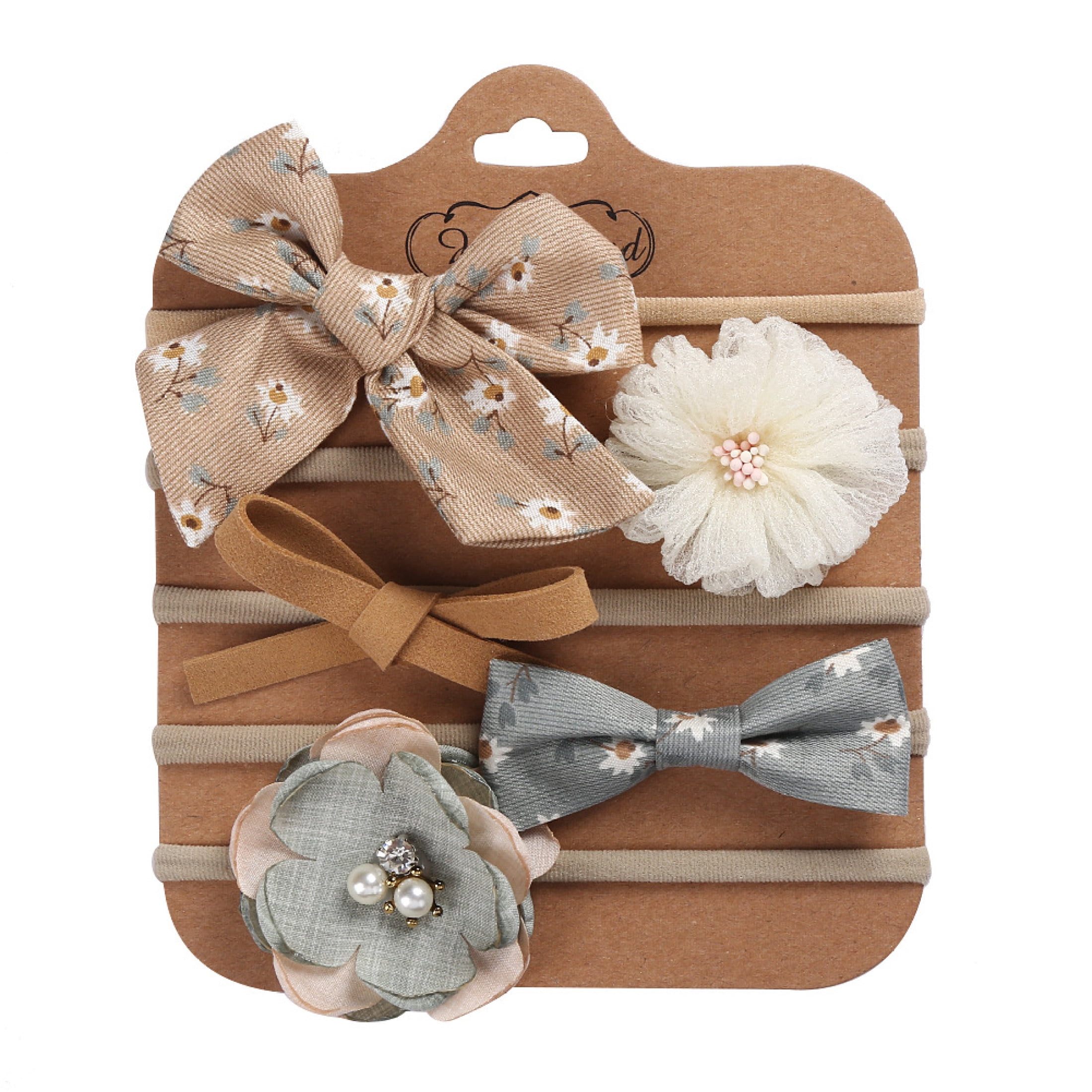 EUBUY 5PCS Elastic Baby Hair Ties Soft Hair Bands Pigtails Hair ...