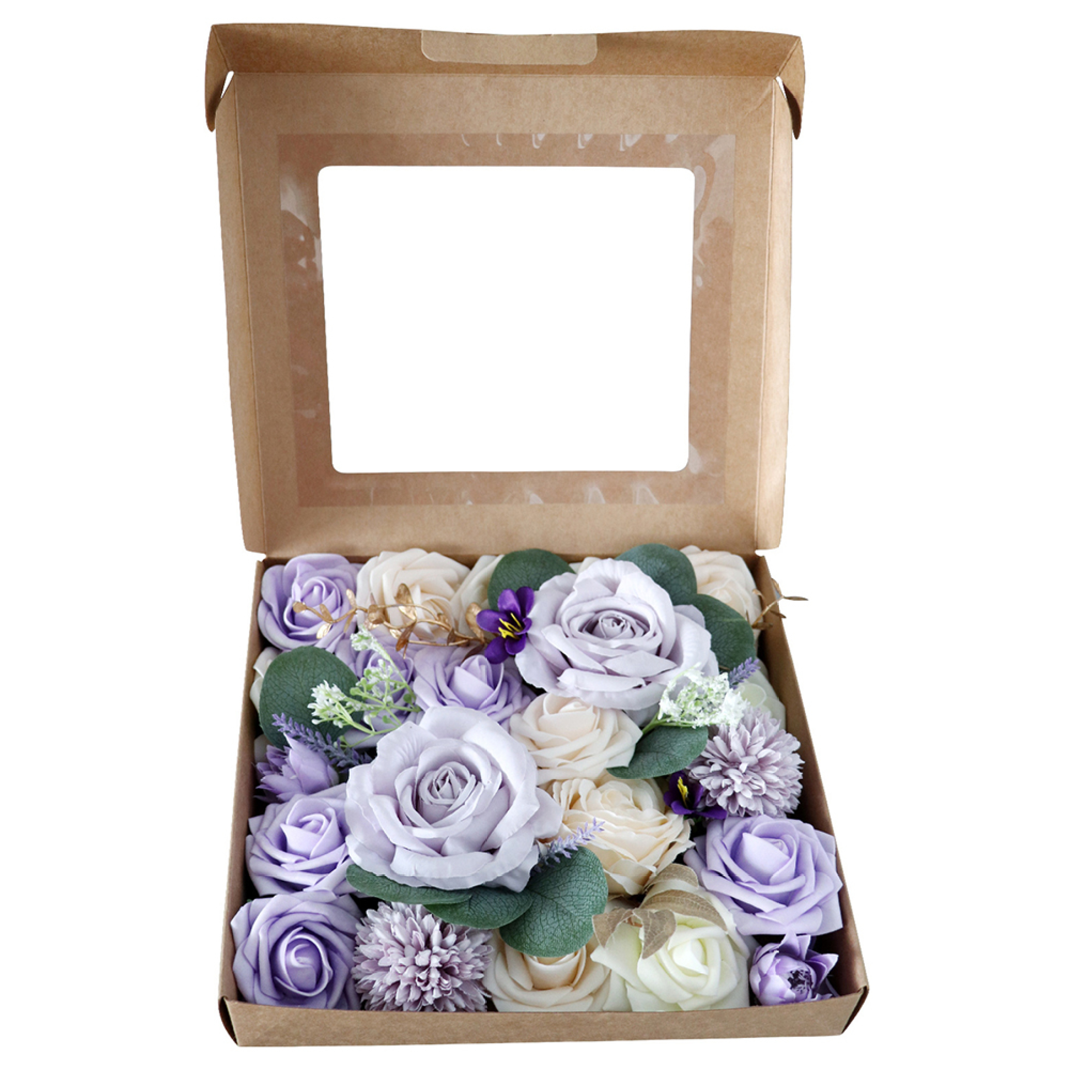 EUBUY Artificial Flower Box Set Silk Fake Flowers DIY Wedding Hand ...