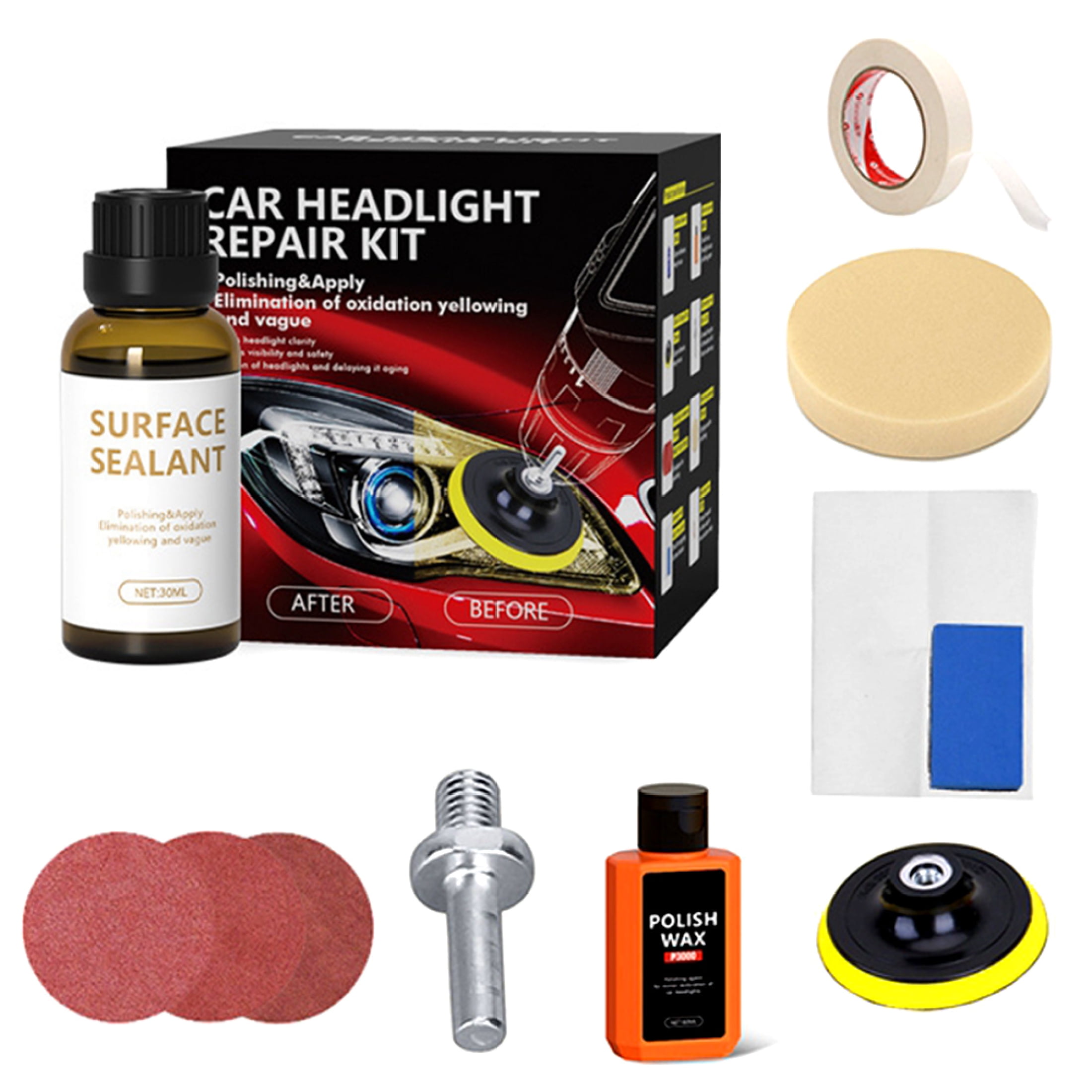 EUBUY Car Headlight Restoration Liquid Kit Scratch Swirl Remover Agent ...