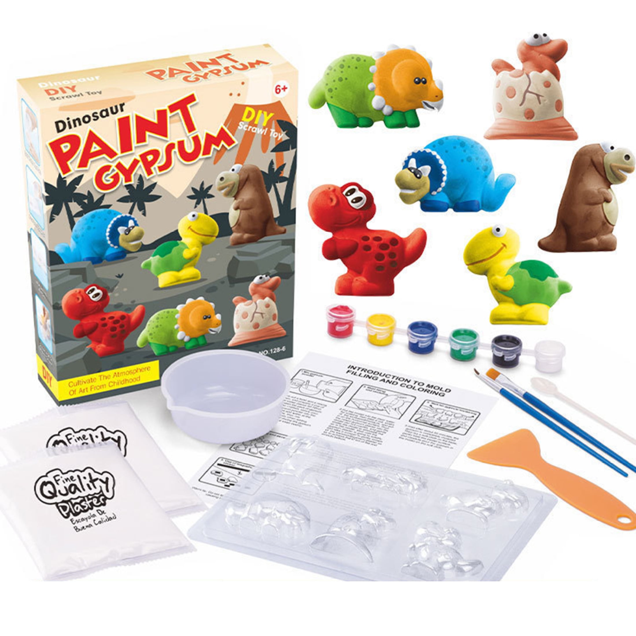 EUBUY Children Painted Toys Gypsum Model Dolls Girls DIY Hand Graffiti ...