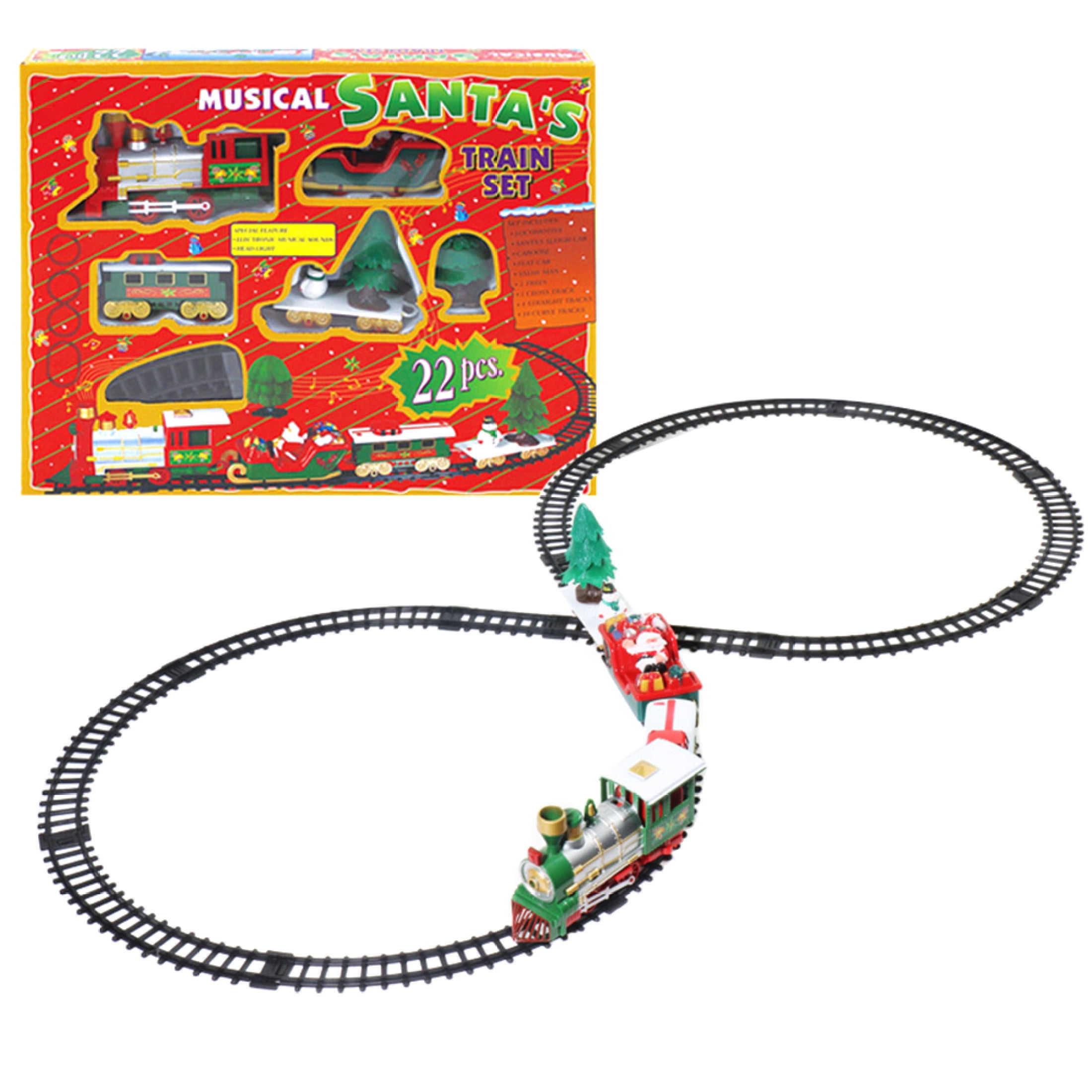 EUBUY Christmas Train Toy Set Boy Girl Toy Electric Rail Train with ...