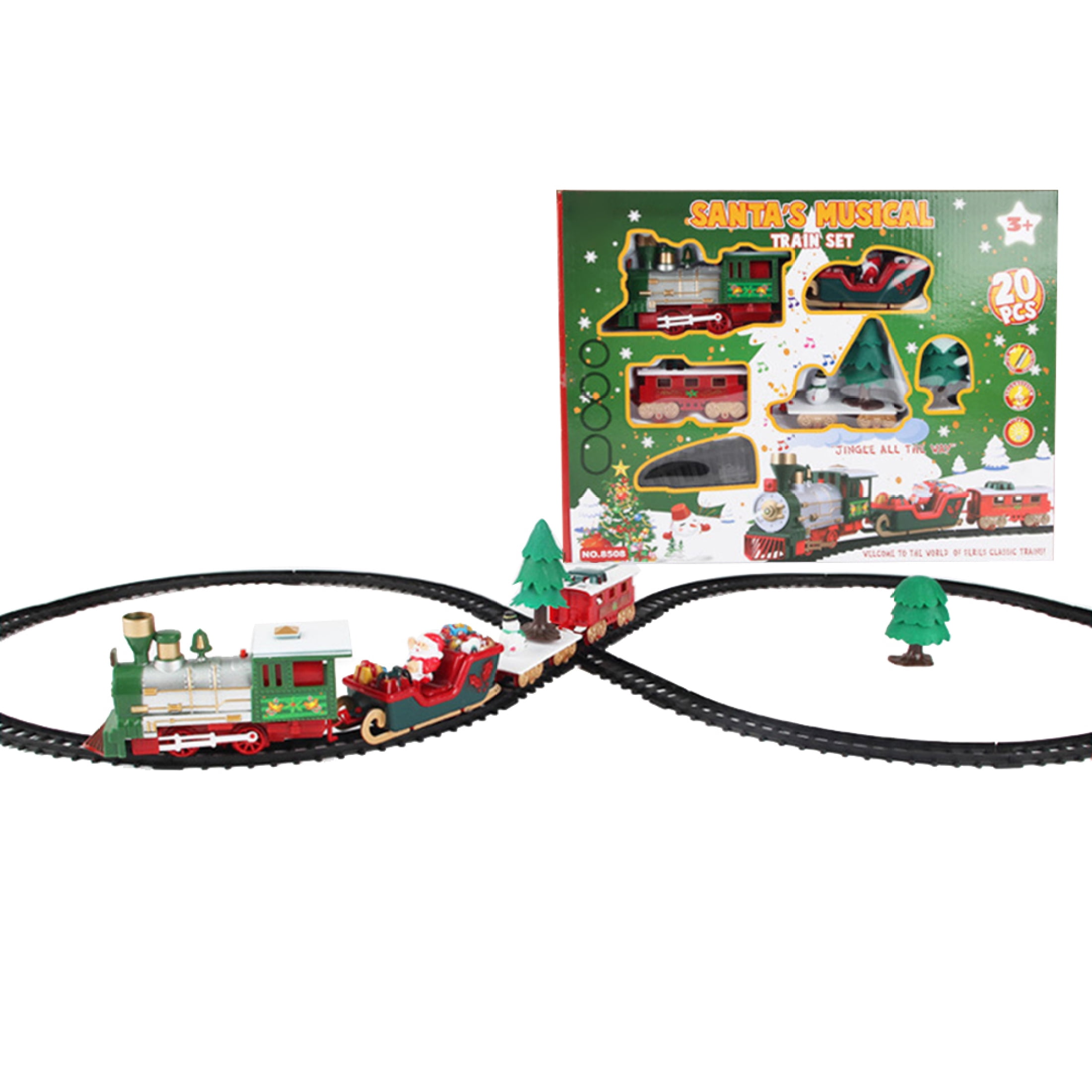 EUBUY Christmas Train Toy Set Boy Girl Toy Electric Rail Train with ...