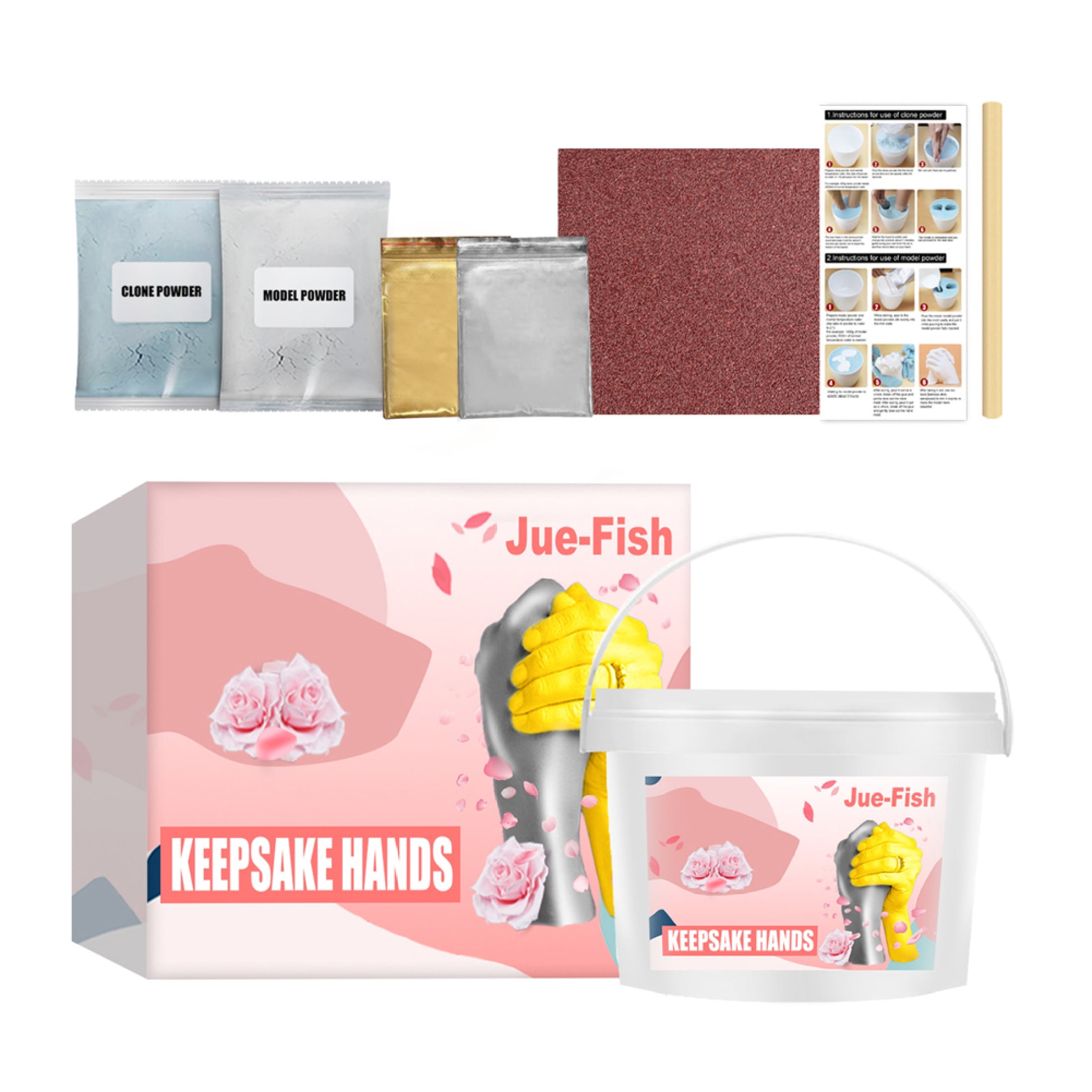 EUBUY DIY Hands Casting Kit Plaster Hand Mold Memorial Sculpture Couple ...