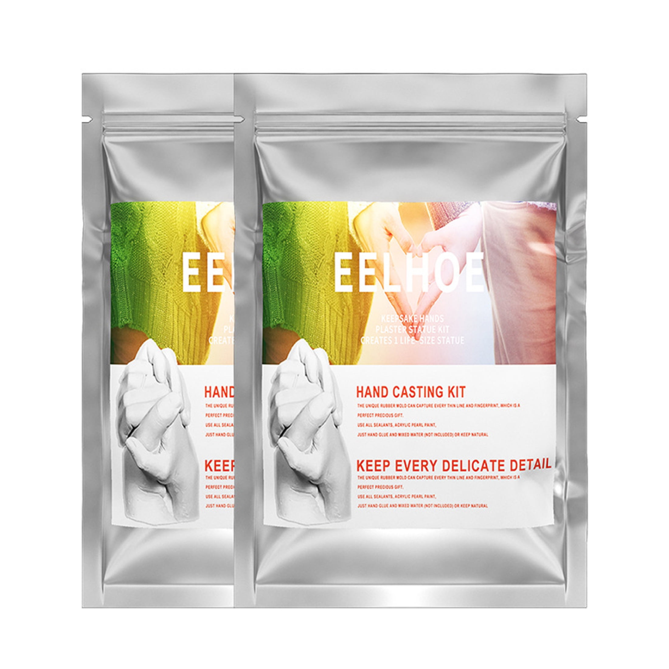 EUBUY DIY Hands Casting Kit Plaster Hand Mold Memorial Sculpture Couple ...