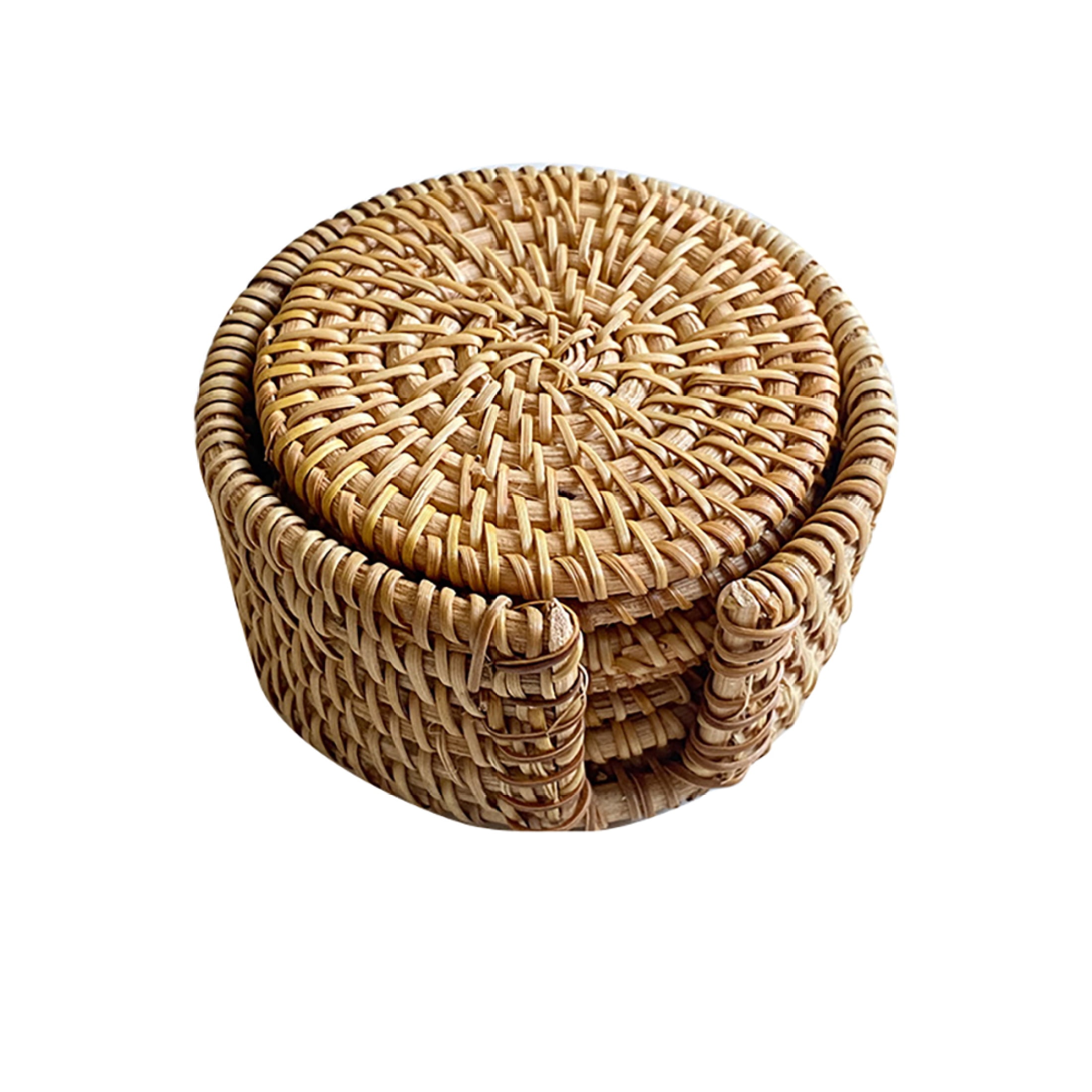 EUBUY Natural Hand Woven Rattan Placemats Round Dining Table Heat ...