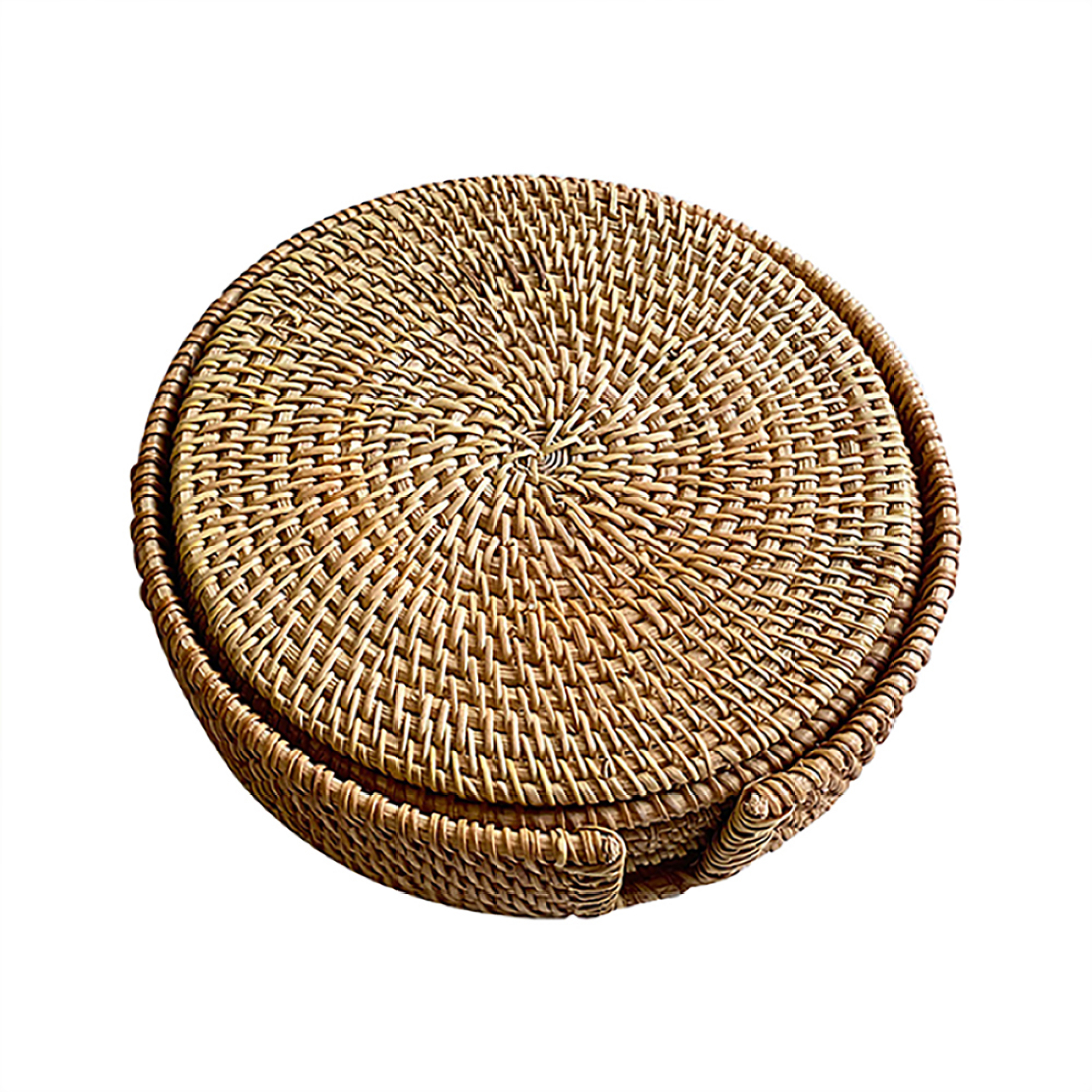 EUBUY Natural Hand Woven Rattan Placemats Round Dining Table Heat ...