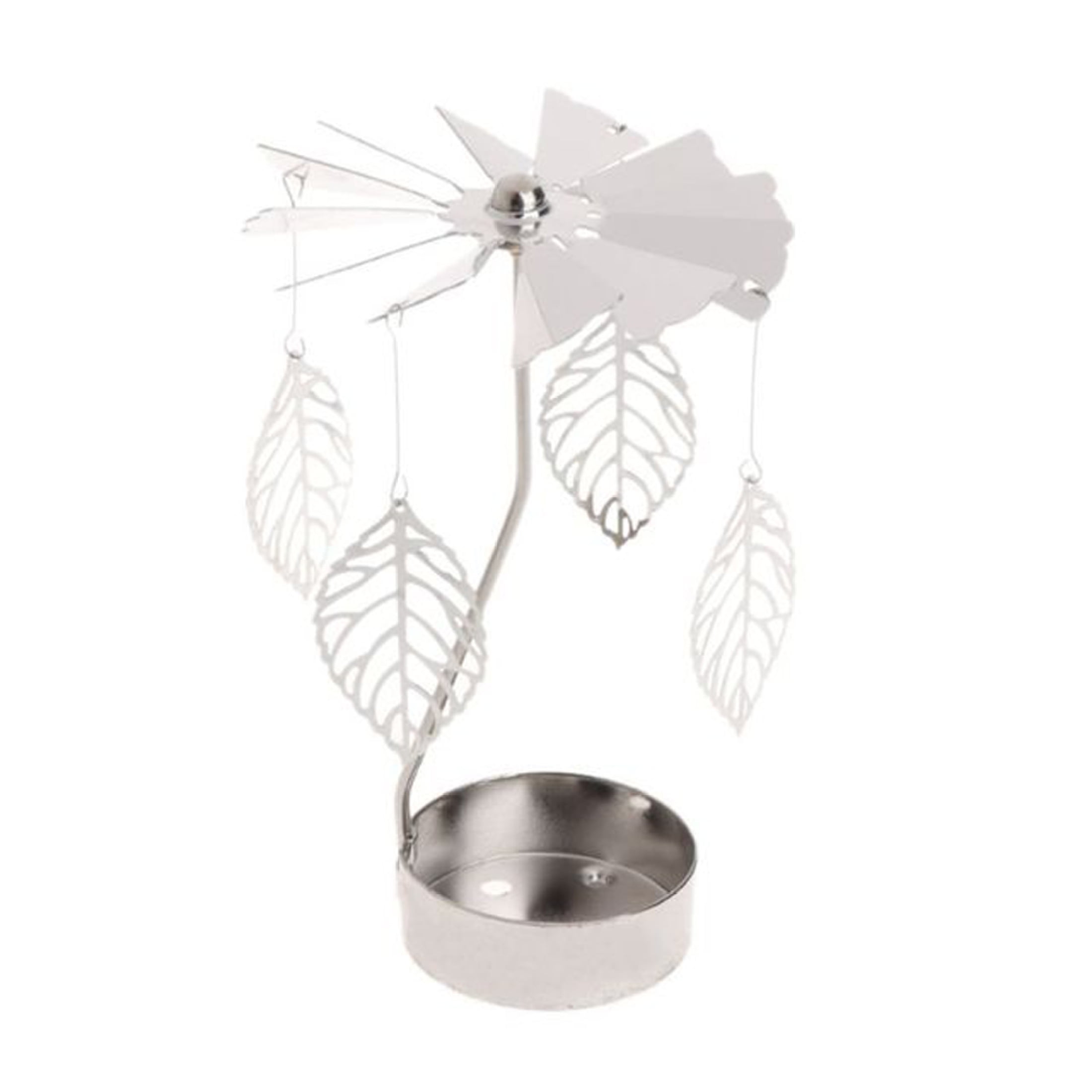 EUBUY Silver Candlesticks Rotating(Leaves)Romantic Rotation Spinning ...