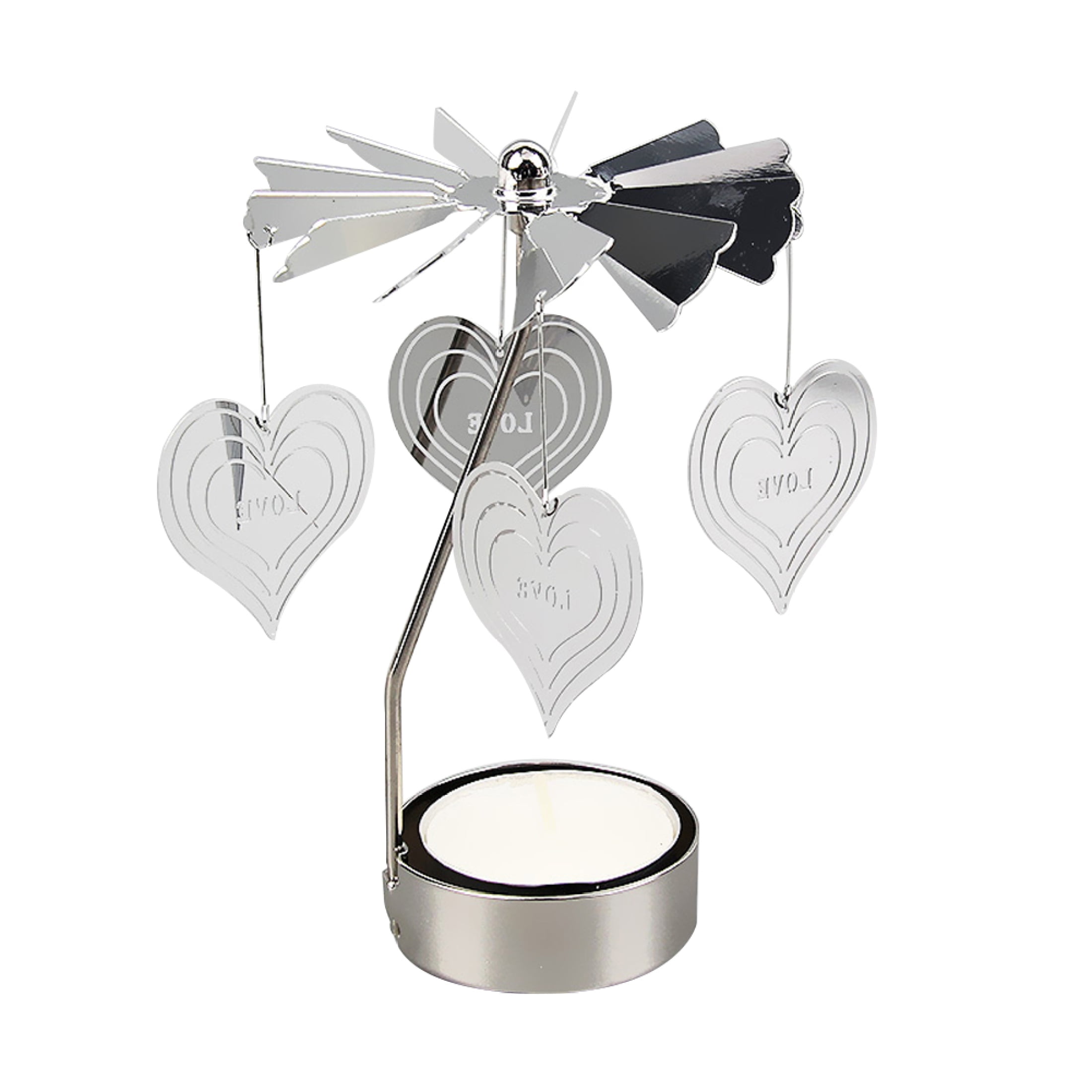 EUBUY Silver Candlesticks Rotating(Love Love)Romantic Rotation Spinning ...