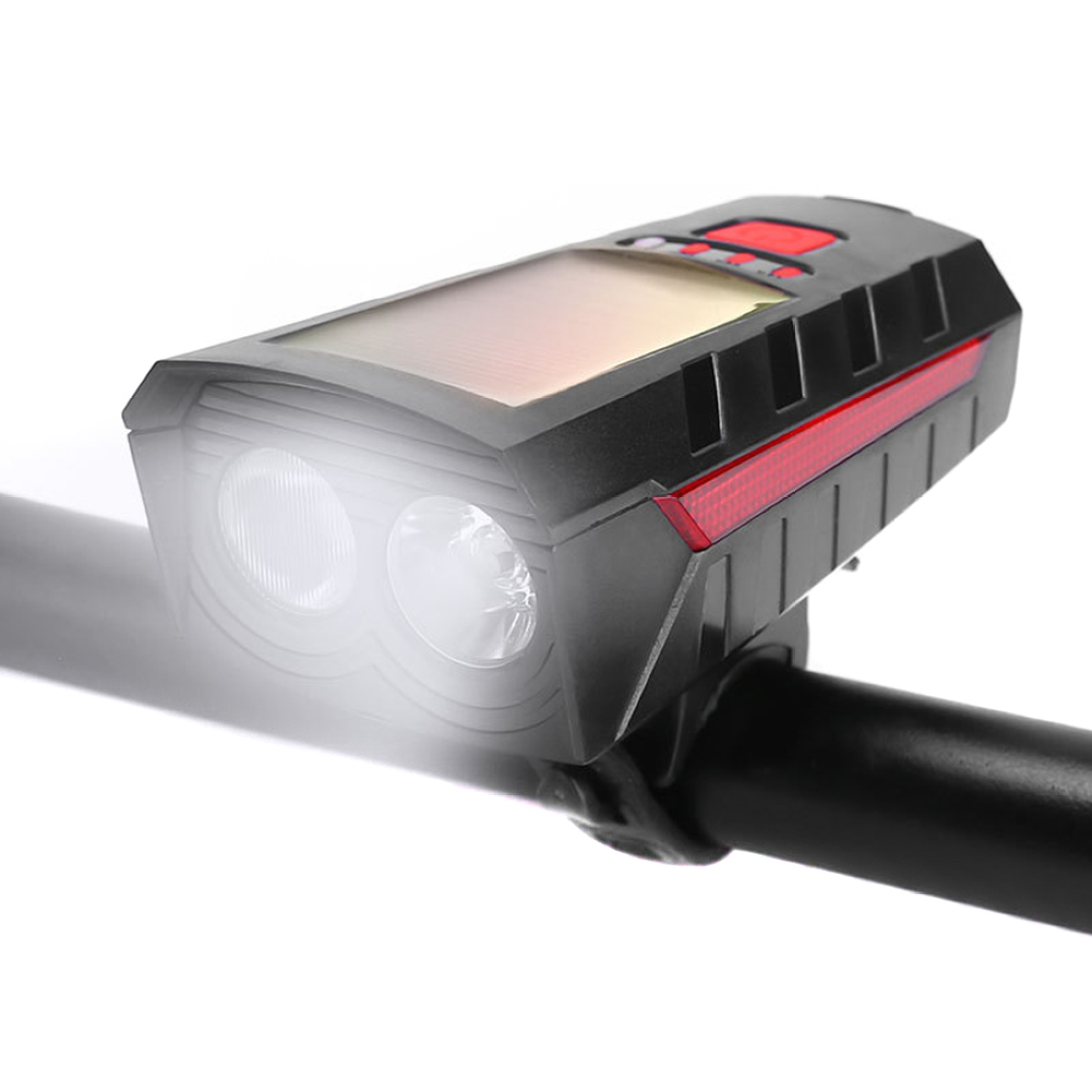 EUBUY Solar USB Bike Front Lights Power Bank Headlight Large Capacity ...