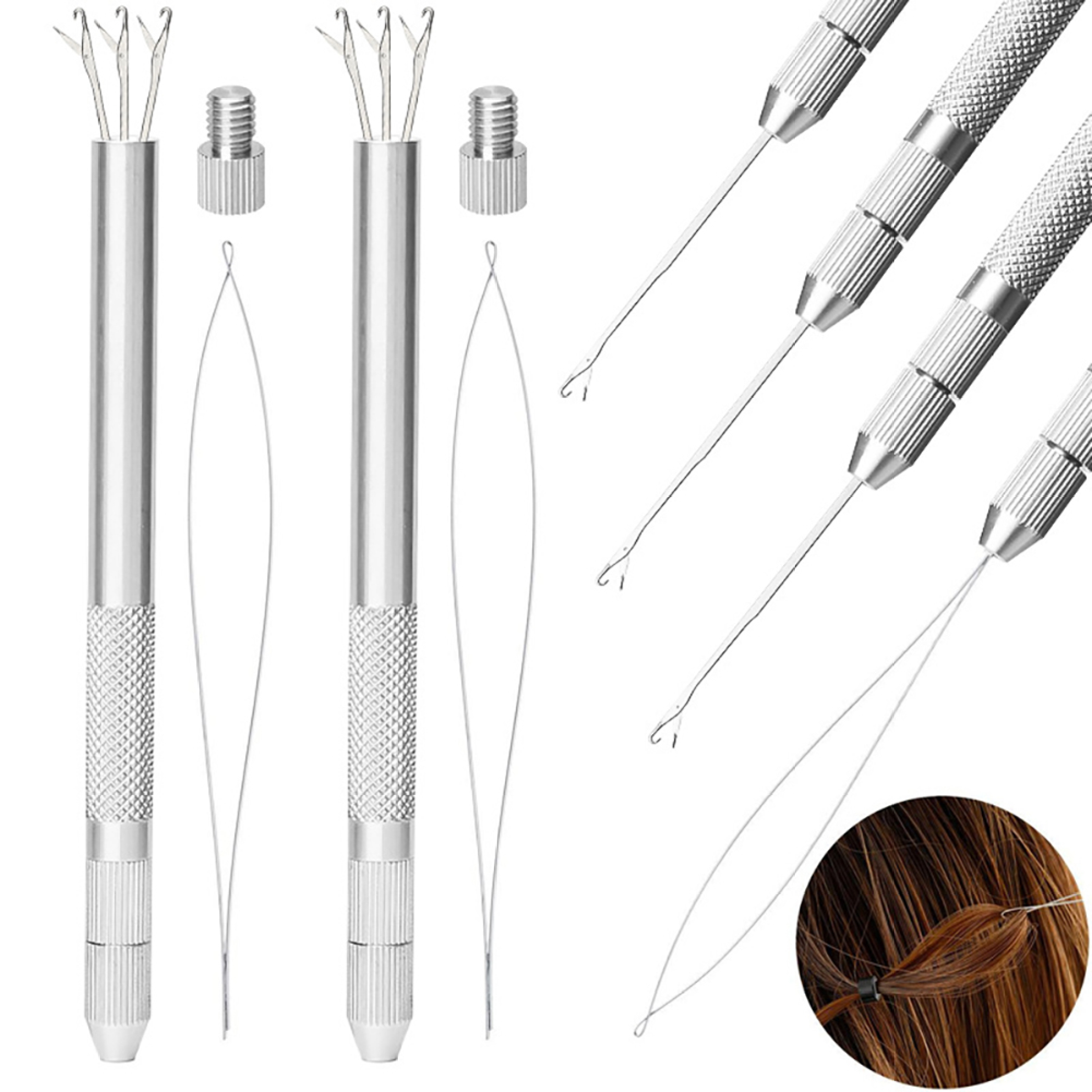 EUBUY Wig Crochet Kit Hair Extension Tool Set Needle Hook Weave Hair ...