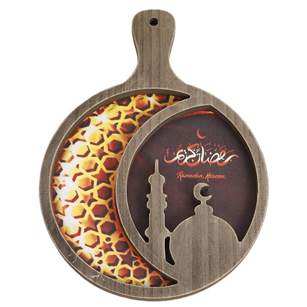EUBUY Wooden Ramadan Tray Eid al-Fitr Decorative Serving Tray Ramadan ...