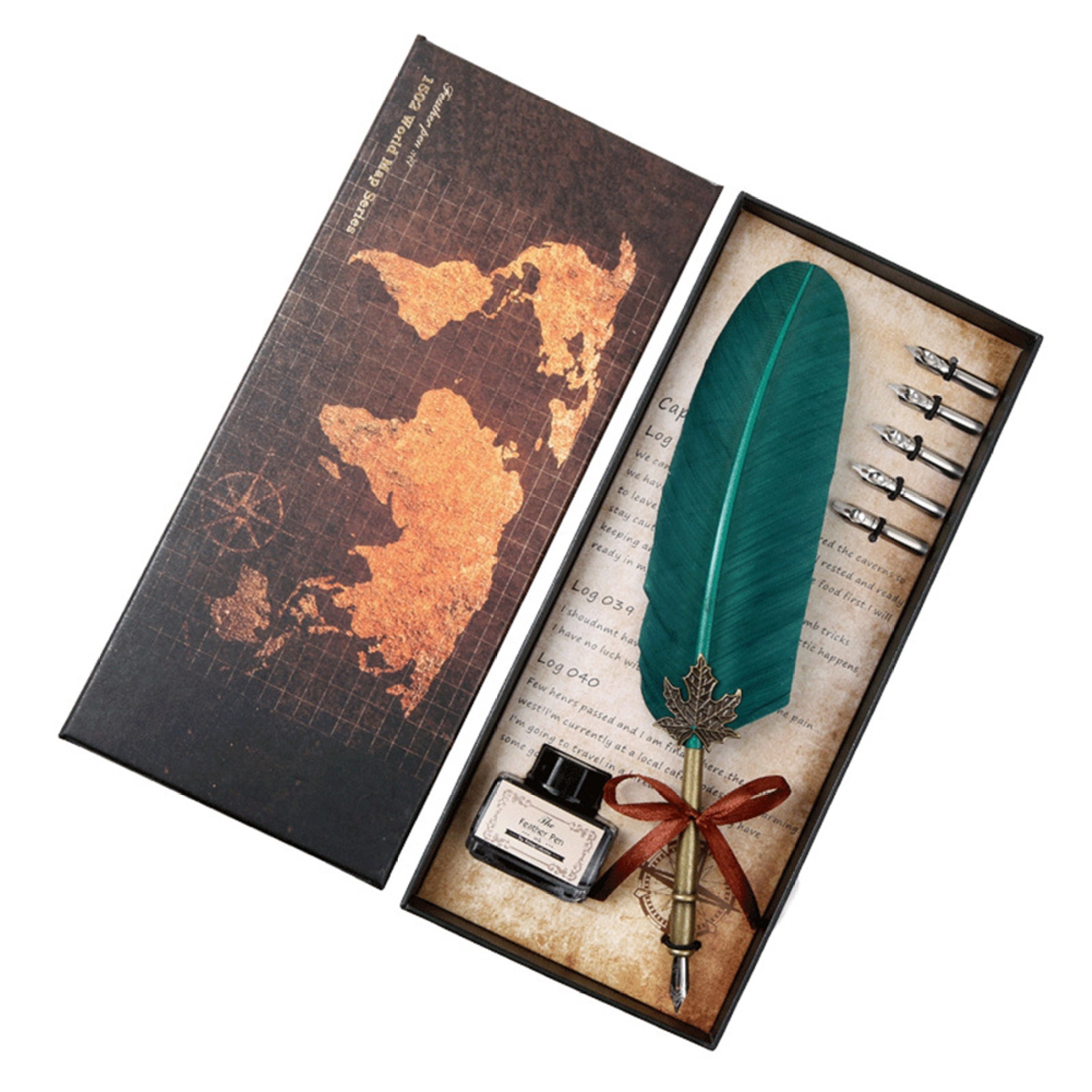 EUBUY Writing Quill Pen Vintage Feather Pen Calligraphy Ink Pen Set ...
