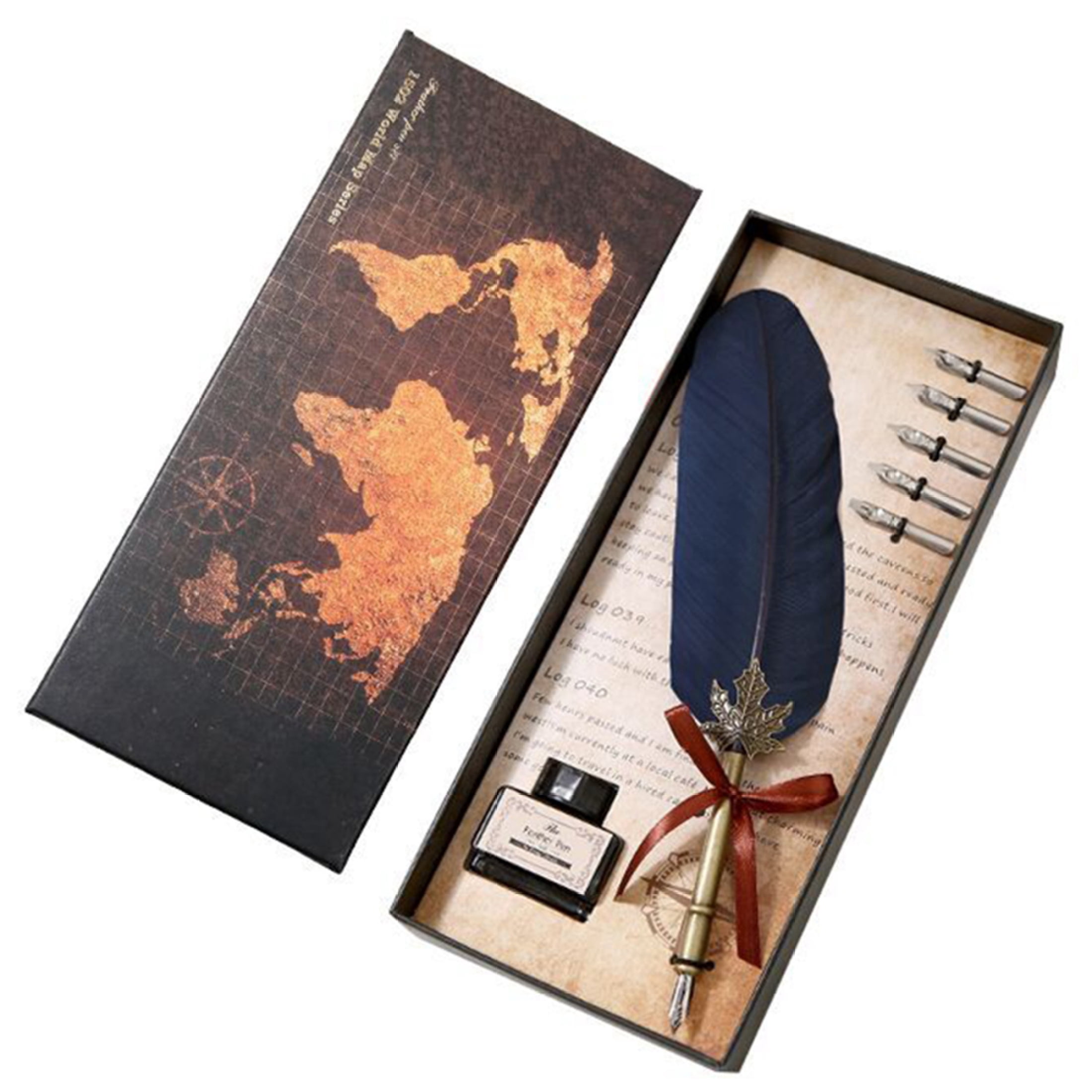 EUBUY Writing Quill Pen Vintage Feather Pen Calligraphy Ink Pen Set ...