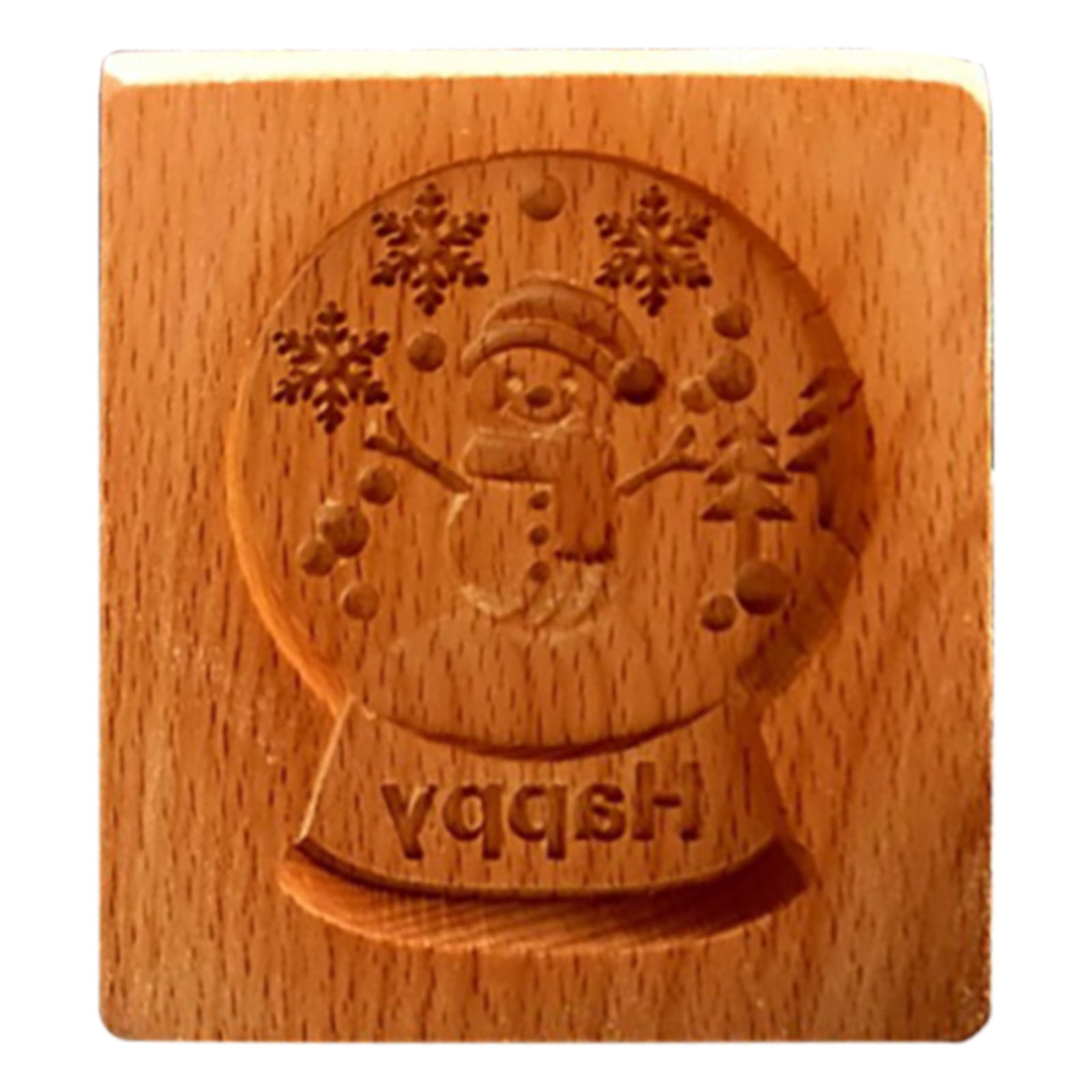 EUDIDV Baking Biscuit Molds Novel Christmas Carved Model Cutter Wooden ...