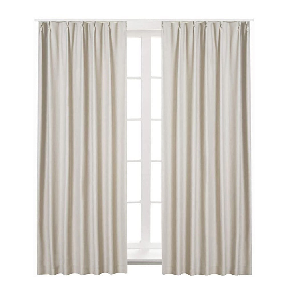 EUDIDV Blackout Curtains 2PCS 100x110cm Beige Window Curtain Bedroom ...