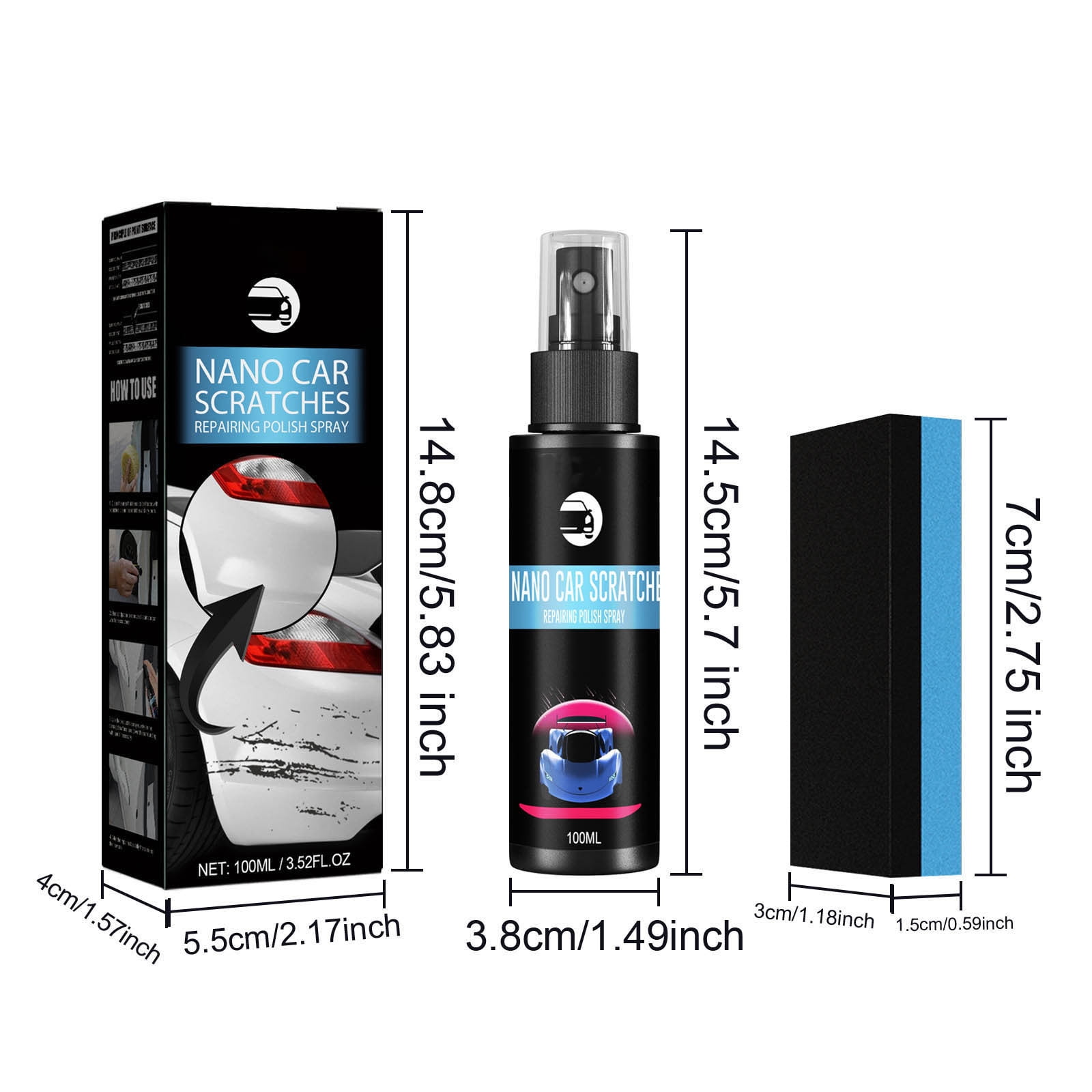 EUDIDV Car Scratch Repair 100ml Car Scratch Refurbishment Cleaning Repair Maintenance ...