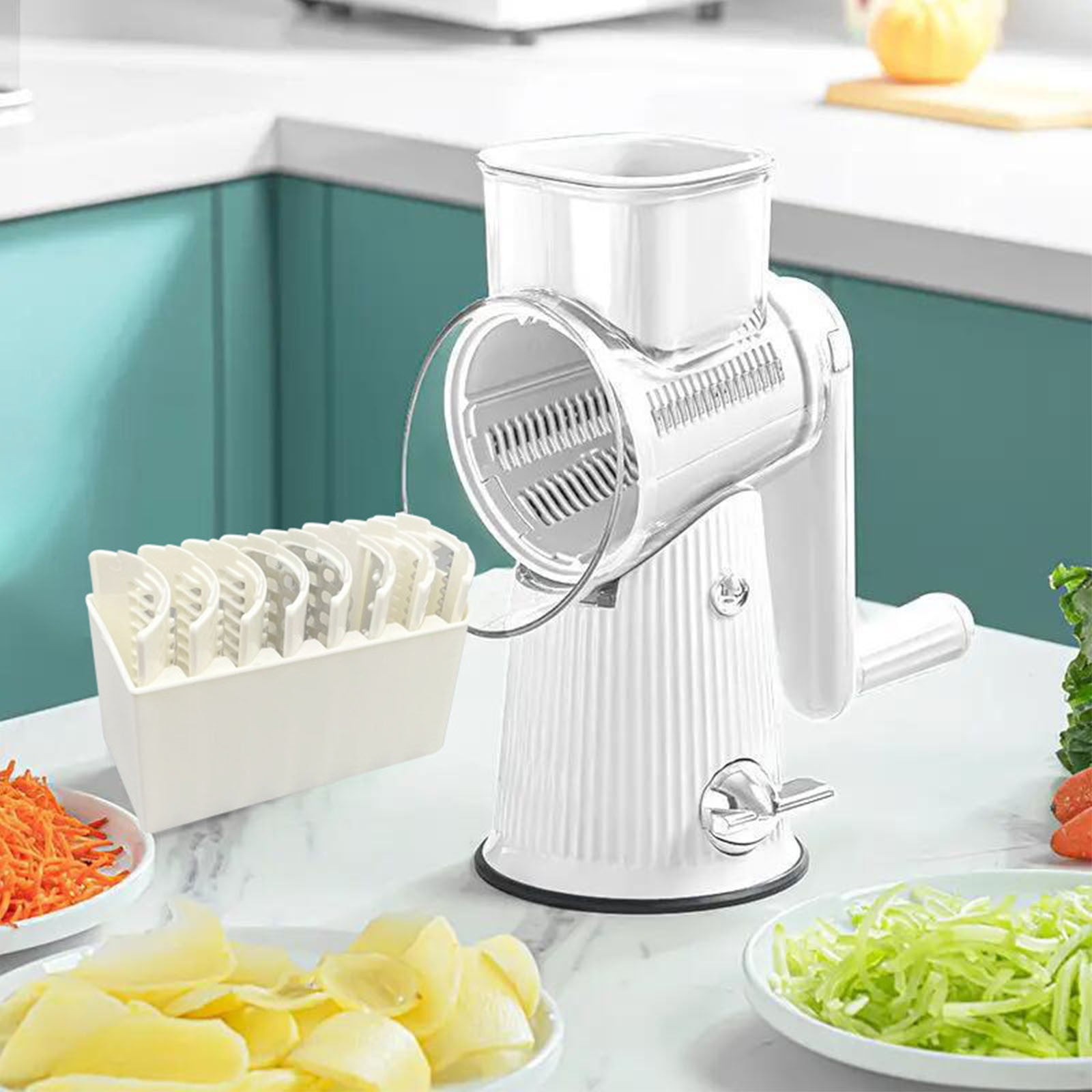 EUDIDV Cheese Grater Vegetable Chopper Rotary Graters with Handle 5 In ...