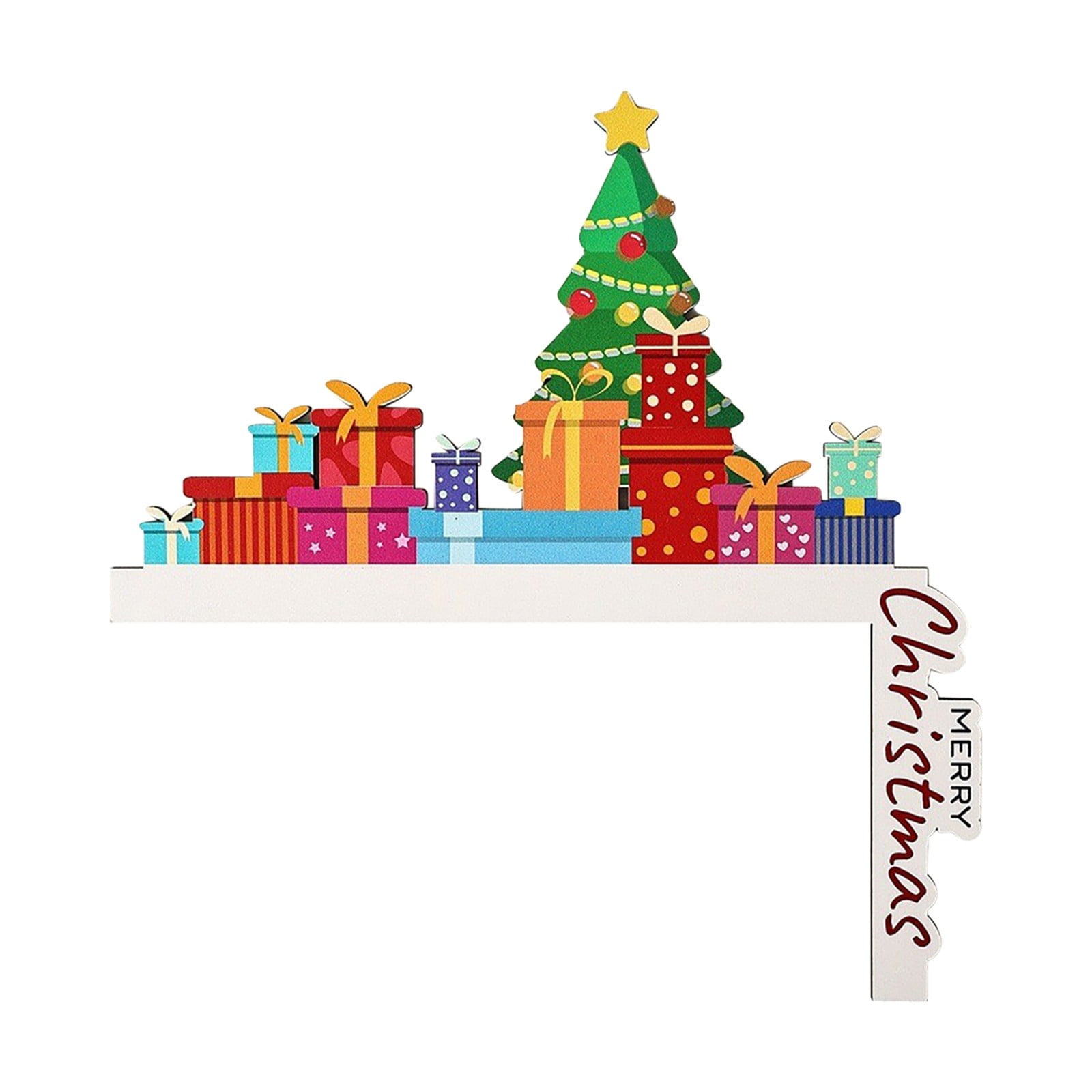 EUDIDV Holiday Decorations Stereoscopic Santa Claus Deer Cart Wooden ...