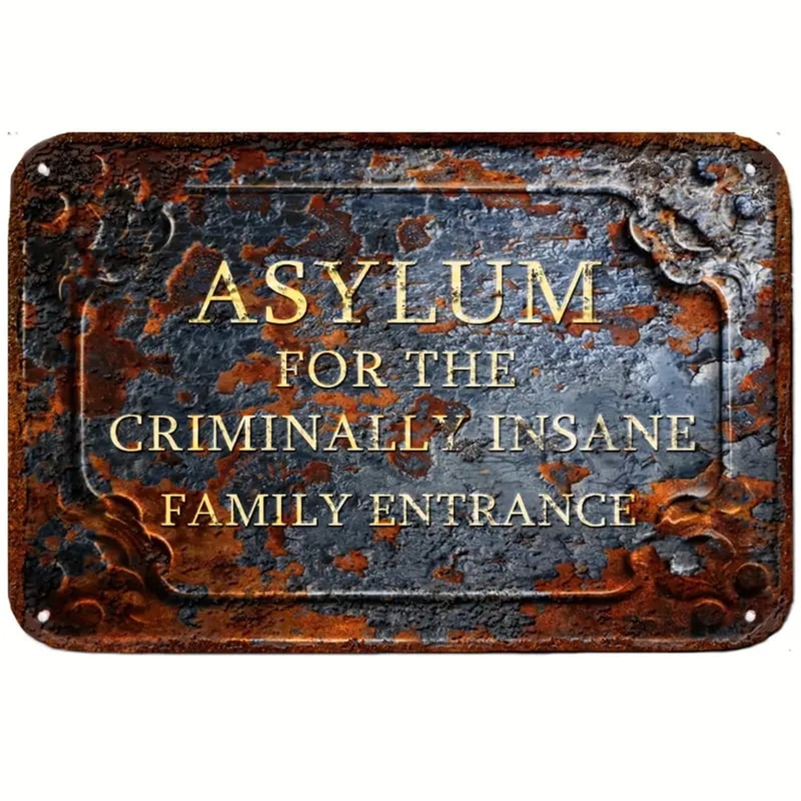 EUDIDV Creepy Props Vintage Metal Tin Signs For The Criminally Insane ...