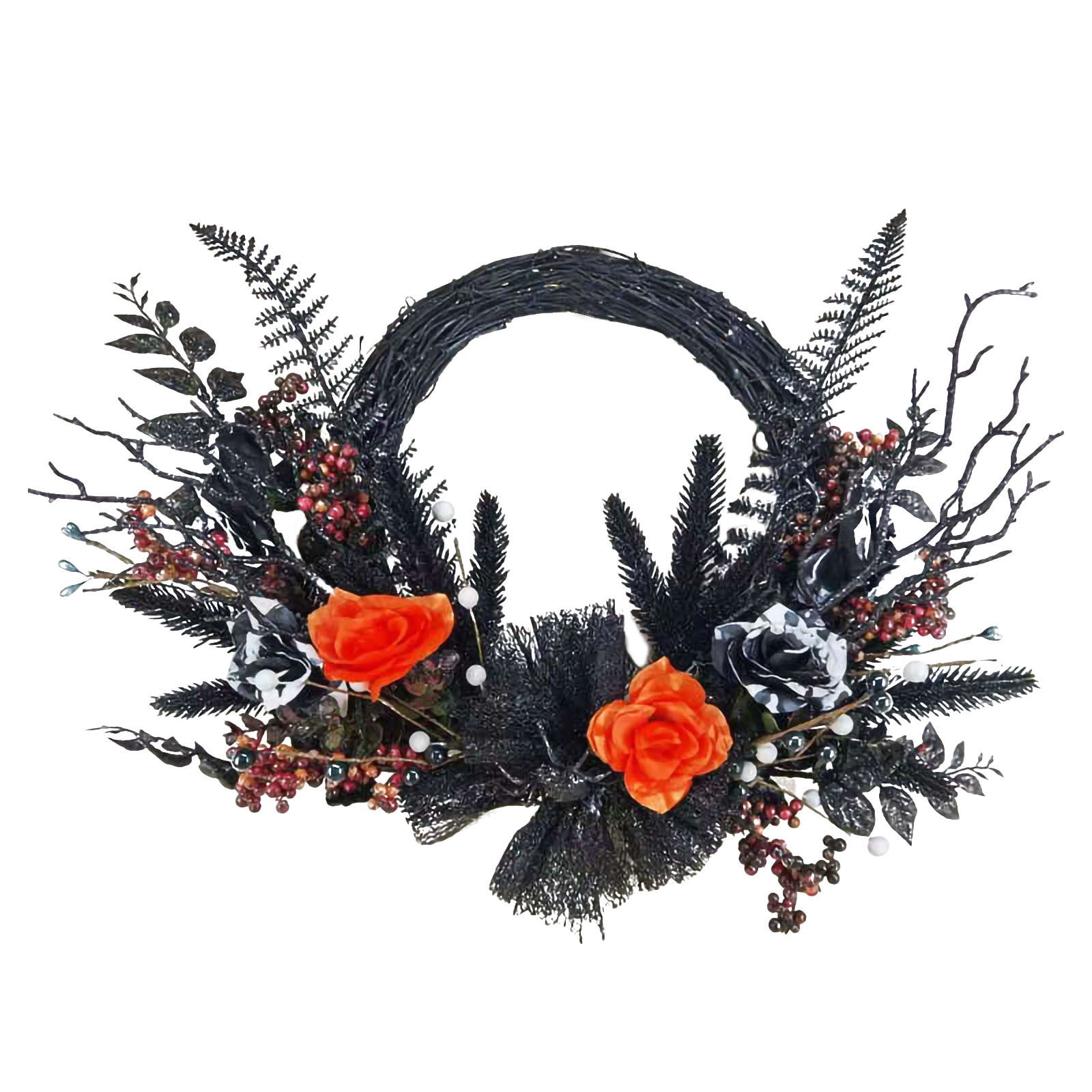 EUDIDV Creepy Tabletop Decor Front Door Wreath With Playful Halloween ...