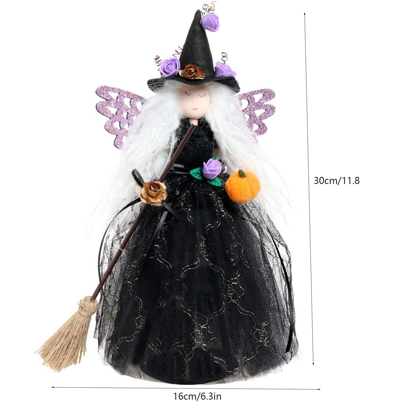 EUDIDV Creepy Tabletop Decor Halloween Decoration Witch Doll Tree ...