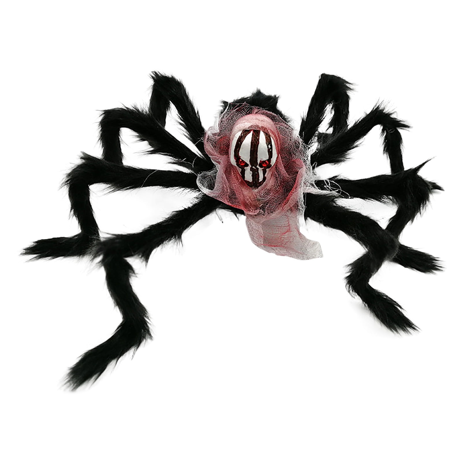 Eudidv Creepy Tabletop Decor Halloween Simulation Skull Big Spider 75cm