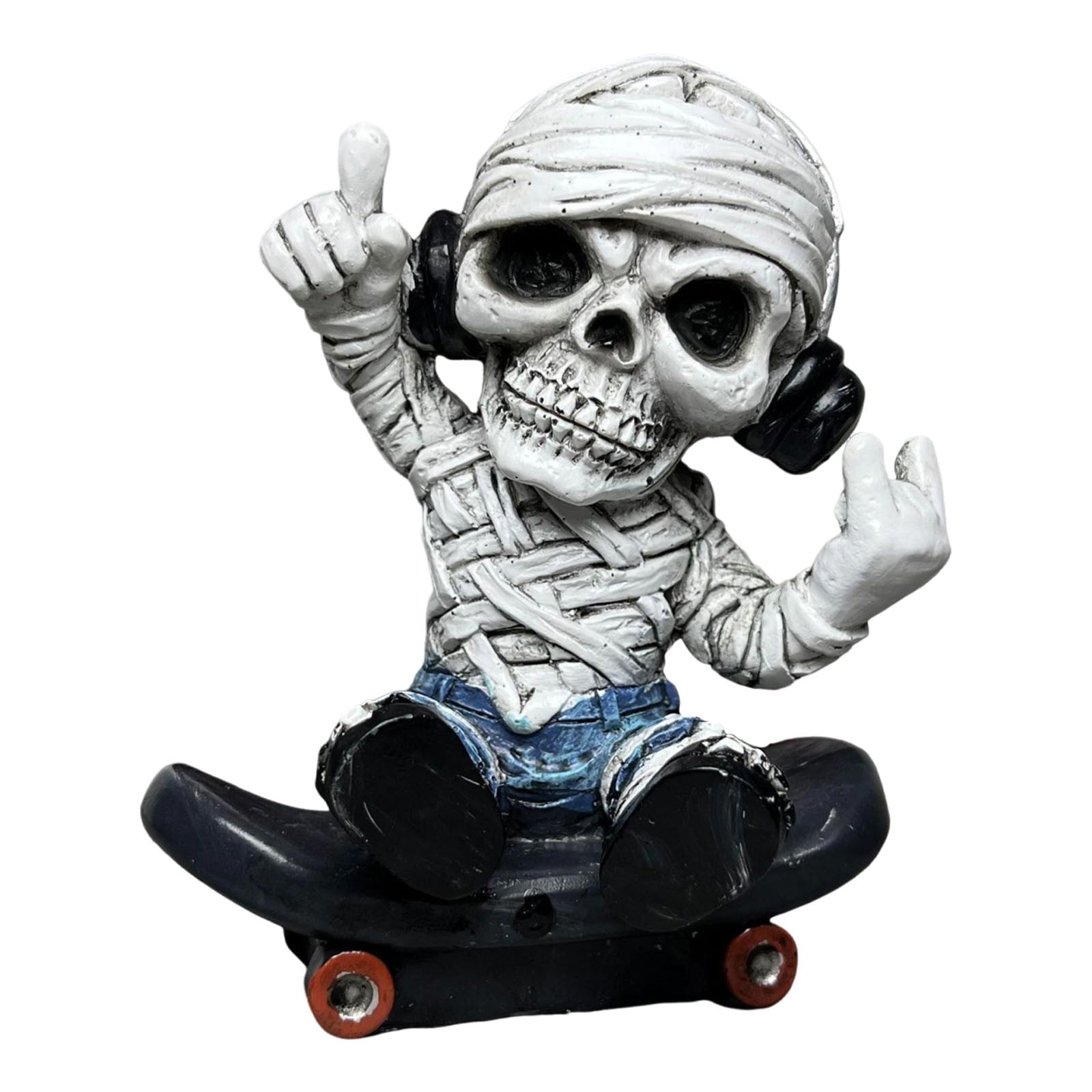 EUDIDV Creepy Tabletop Decor Halloween Skateboarding Trend Skeleton ...