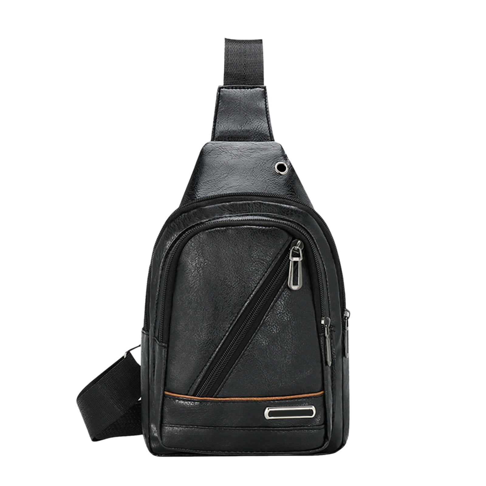 EUDIDV Crossbody Bag;Men's Soft Leather Chest Bag Stylish One-Shoulder ...