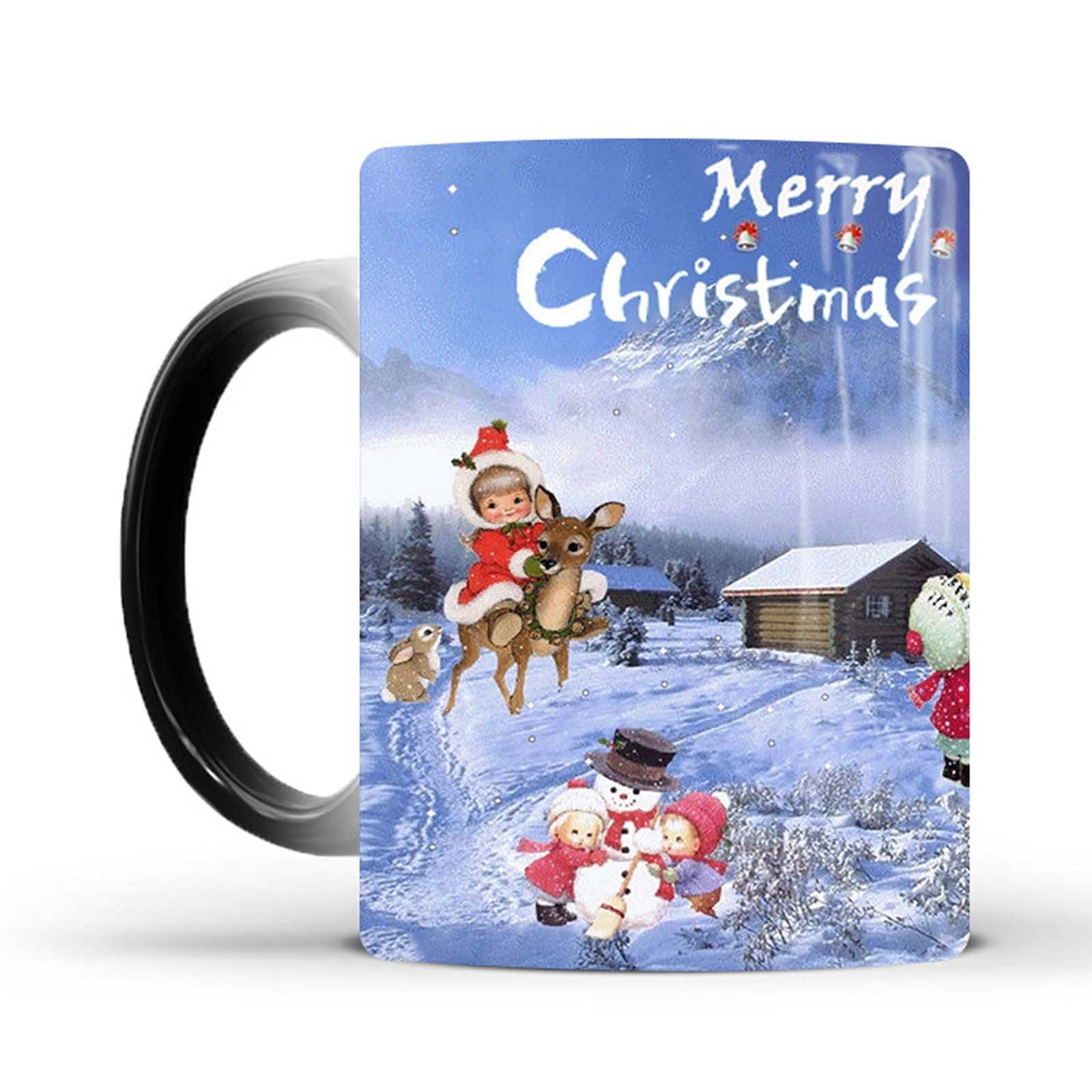 EUDIDV Decorative Ceramic Mug Couple Color Changing Mug Interesting Hot ...