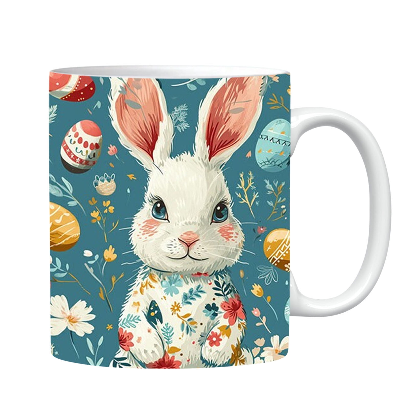 EUDIDV Decorative Ceramic Mug Easter Rabbit Ceramic Coffee Mark Cup ...