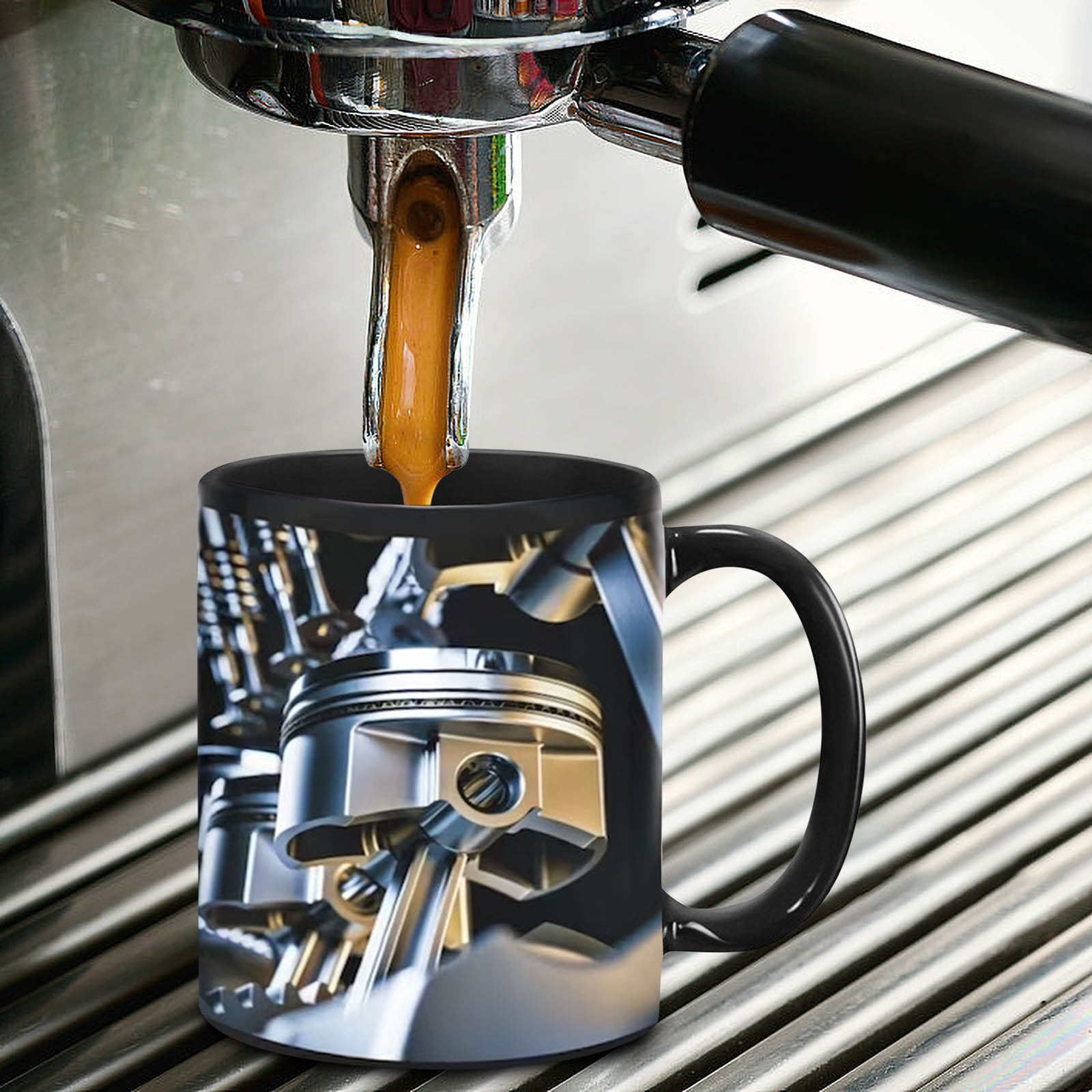 EUDIDV Decorative Ceramic Mug Mechanic Engine Coffee Mugs Real Pistons ...