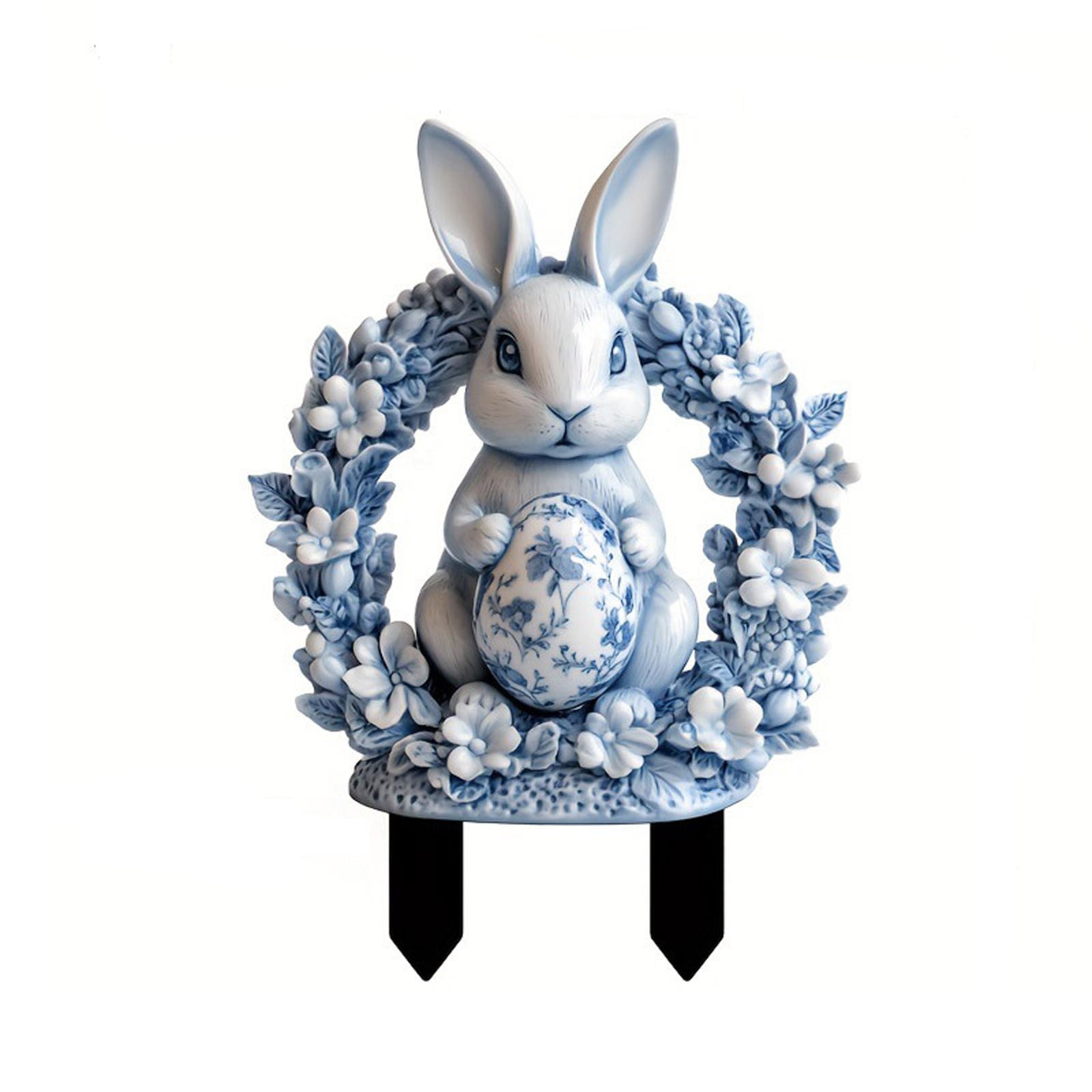 EUDIDV Easter Decor,Easter Blue And White Porcelain Easter 2D Acrylic ...